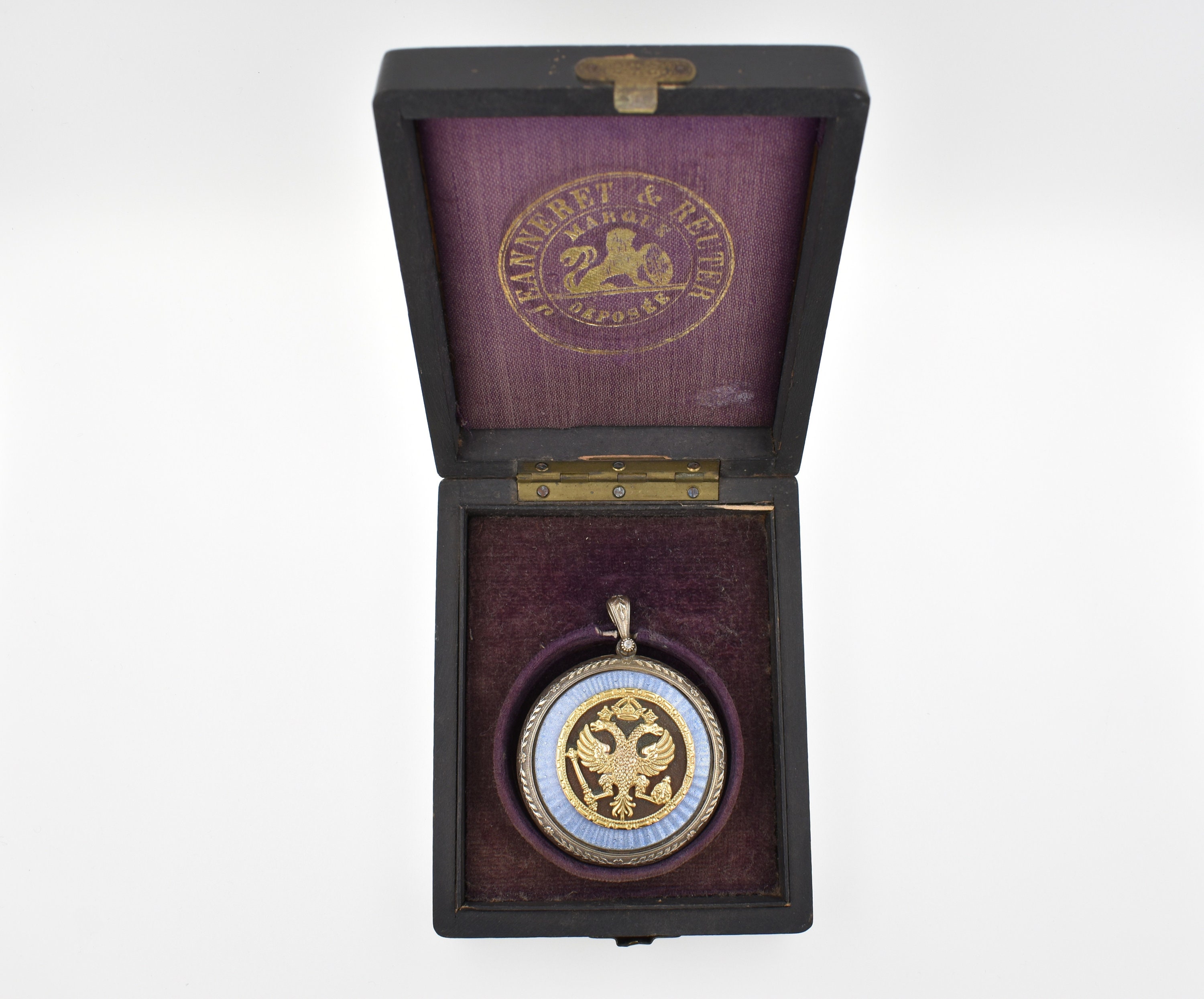 Antique Fabergé Imperial Jeweled Powder Compact Pendant A.W. Holmstrom ...