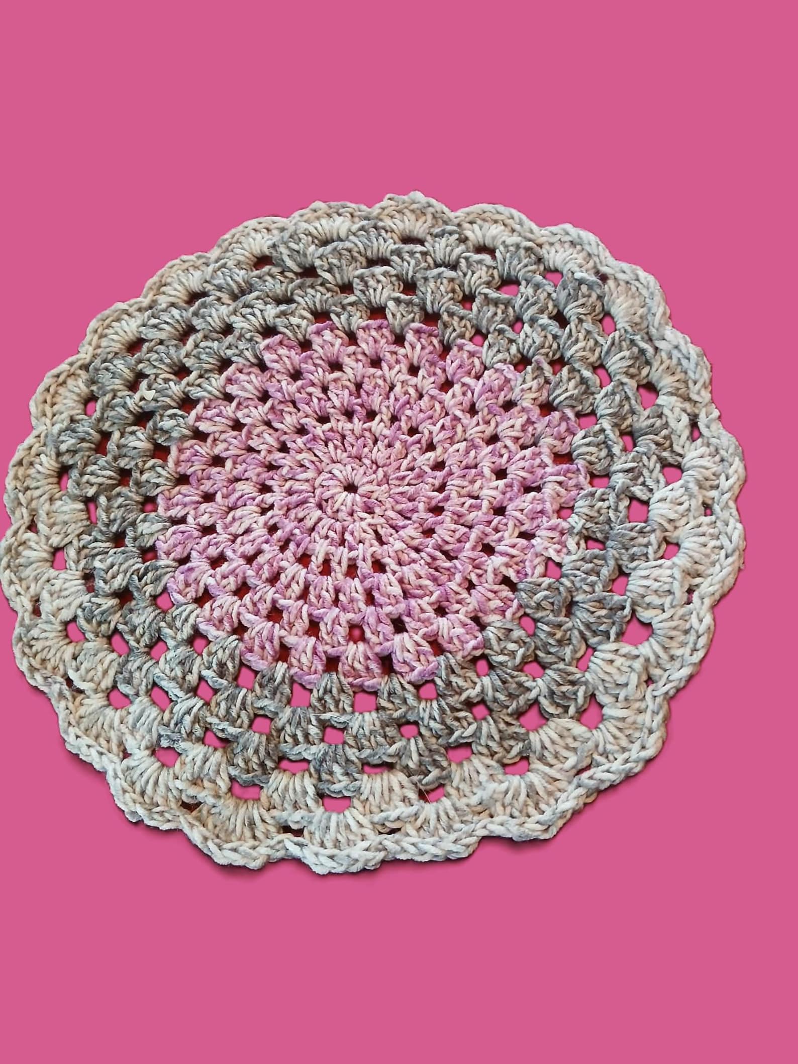 Doilies-round, 12.5 Inch Circumference. Victorian Style. Gray and Pink ...