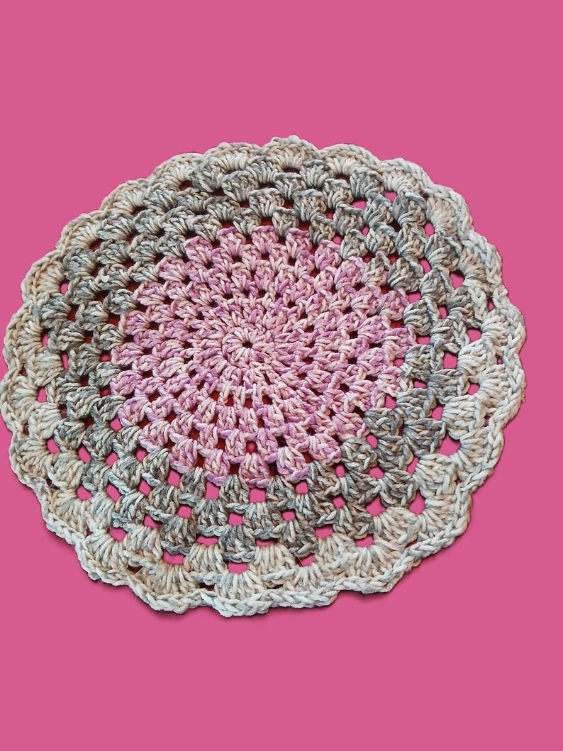 Doilies-round, 12.5 Inch Circumference. Victorian Style. Gray and Pink ...
