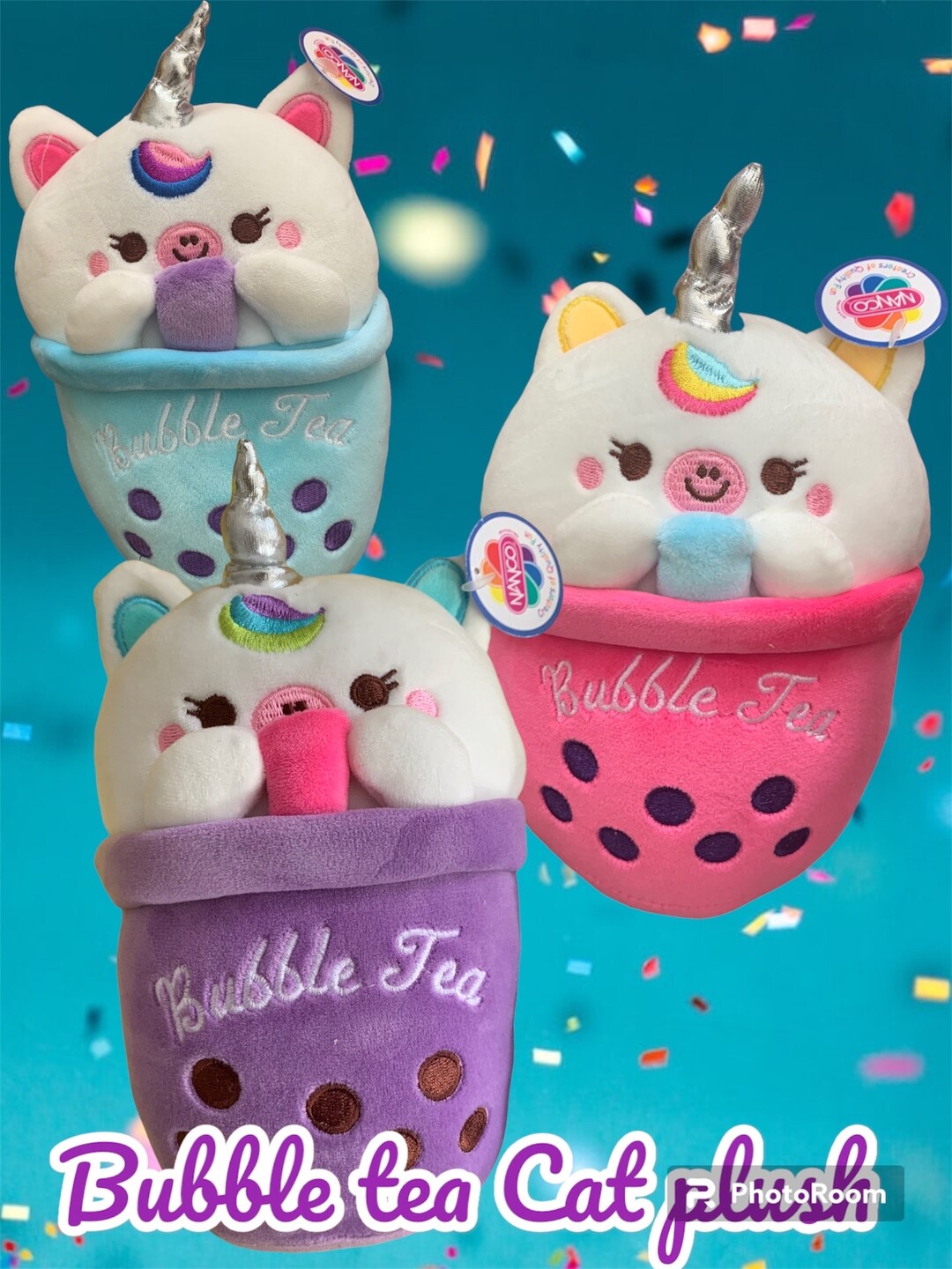Plush Bubble Tea Cat Plush - Etsy