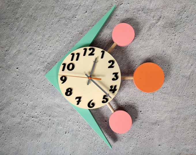 Atomic Age Wall Clock Mid Century Wall Clock Handmade 1950s 1960s Wall ...