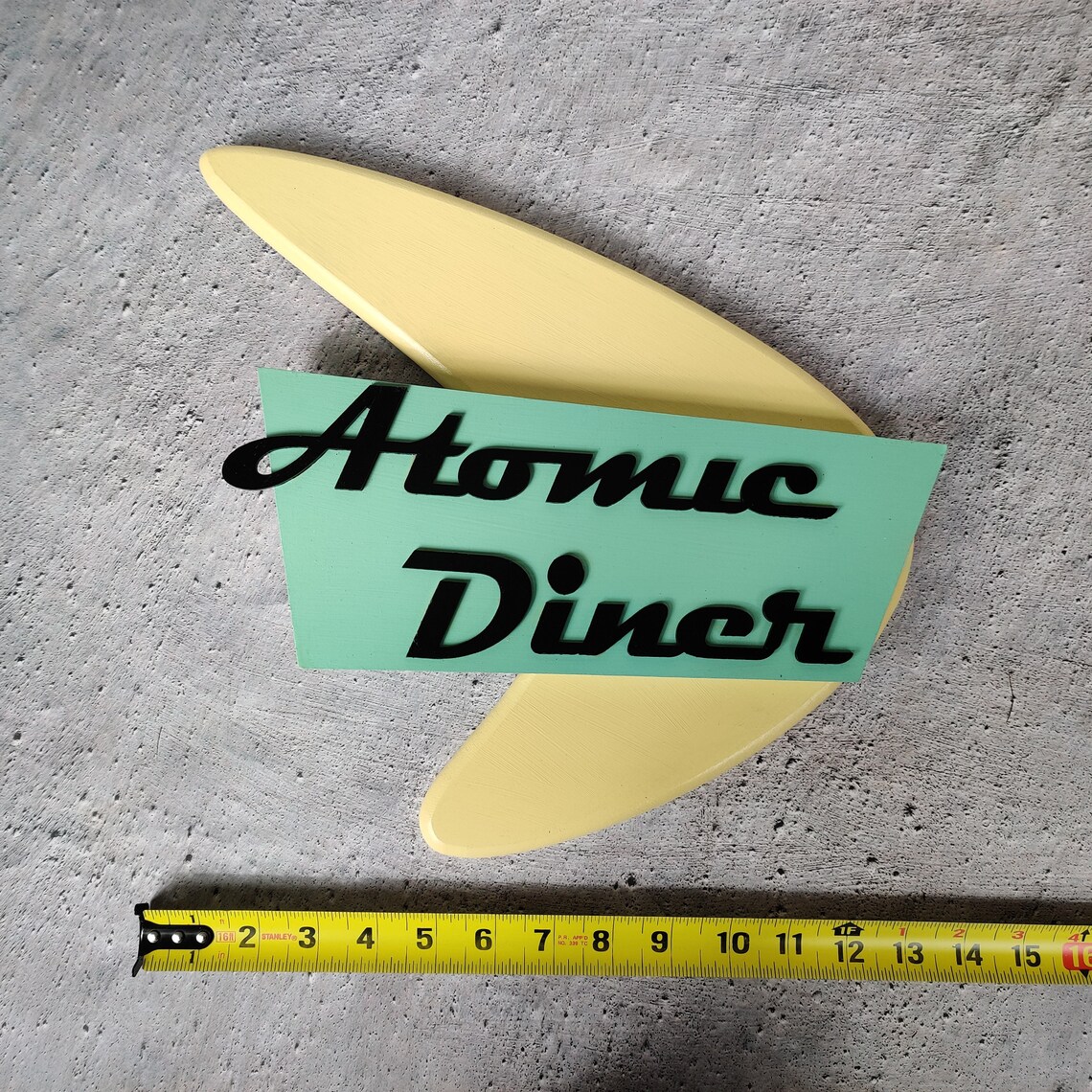 Atomic Diner Sign - Retro Futurism Wall Decor - 1950s Diner Sign - Mid ...