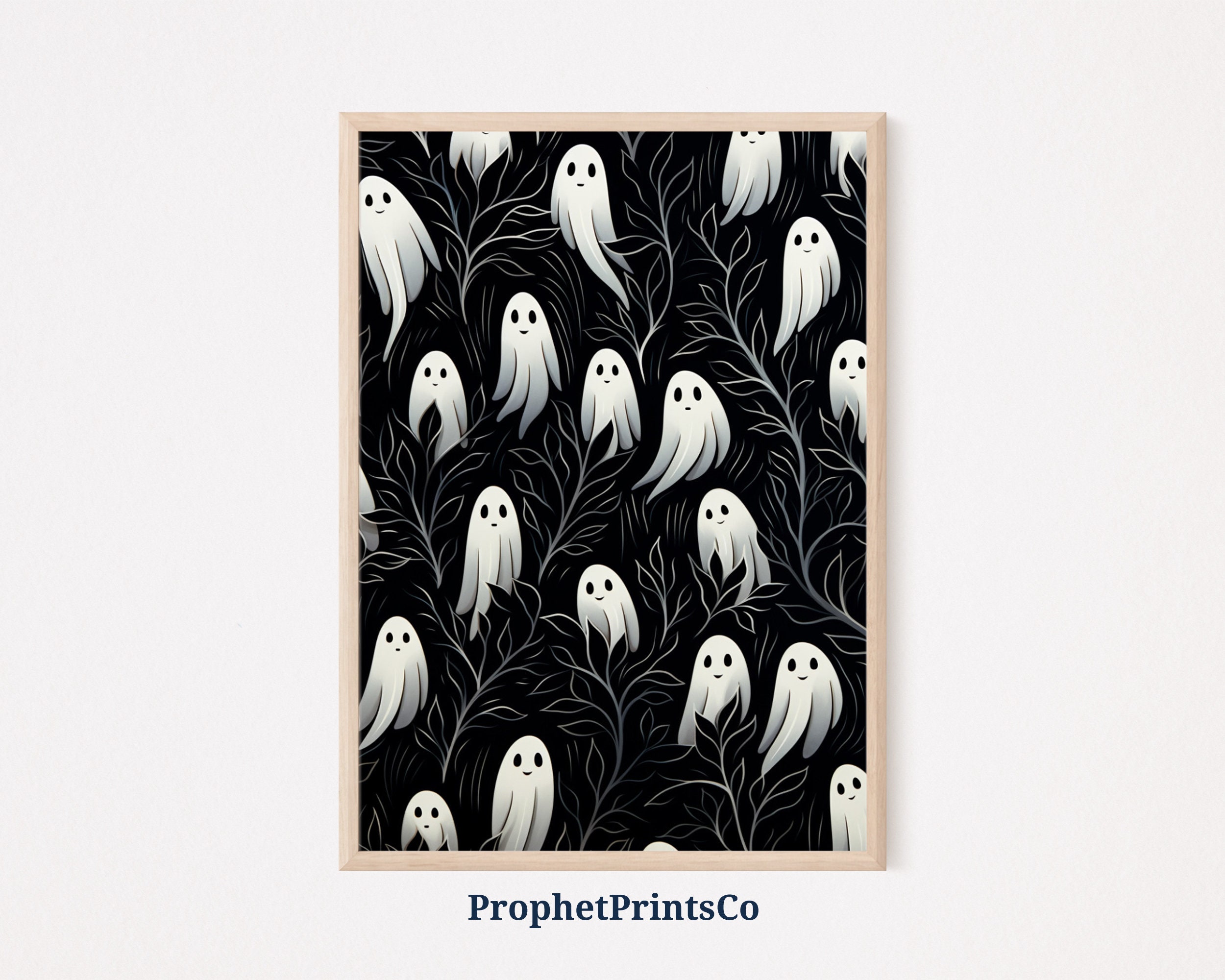 Minimal Ghost Print Aesthetic Printable Halloween Poster - Etsy