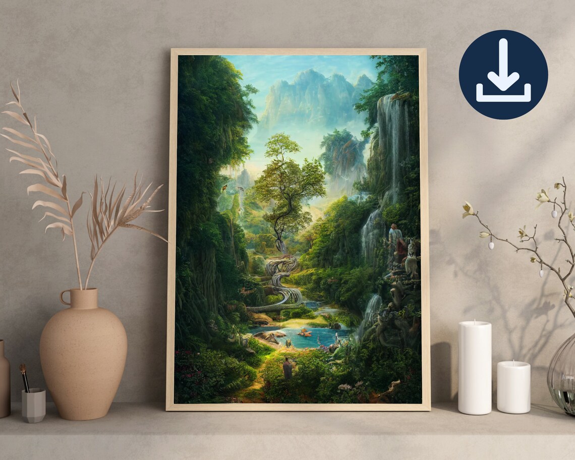 DIGITIAL DOWNLOAD Garden of Eden Poster Print | Christian Wall Art ...