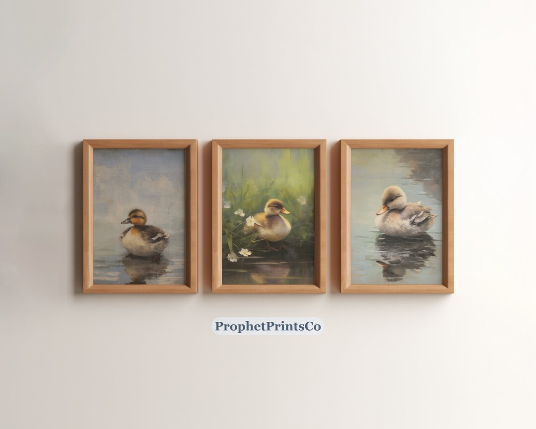 Set of 3 Vintage Duck Painting Prints | Cute Art | Antique Ducks Art ...