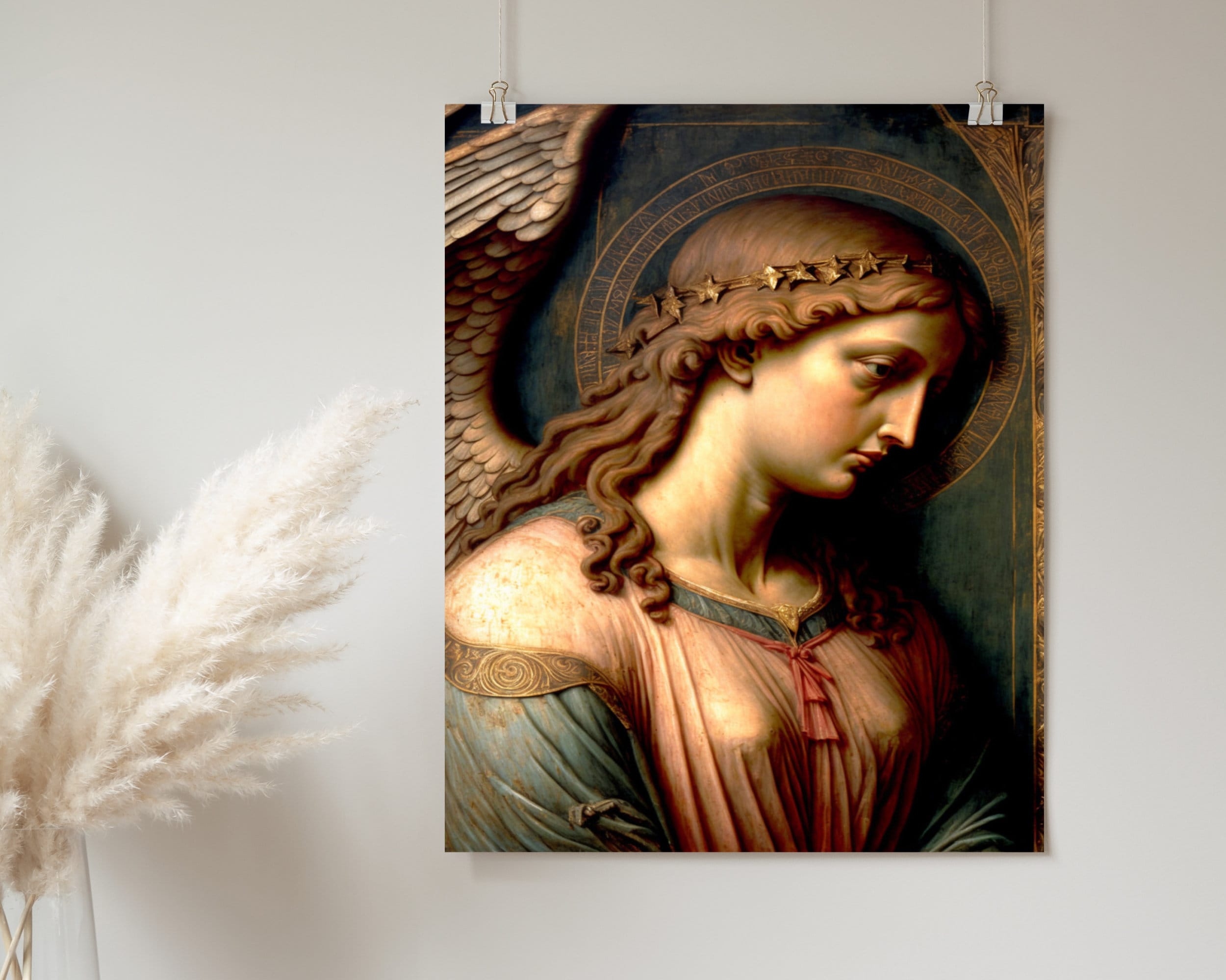 Vintage Angel Painting Poster Print | Catholic Religious Wall Art ...