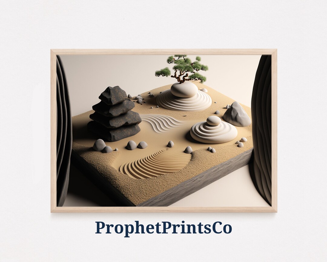Japanese Zen Garden Poster Print | Mindfulness Wall Art | Stress Relief ...
