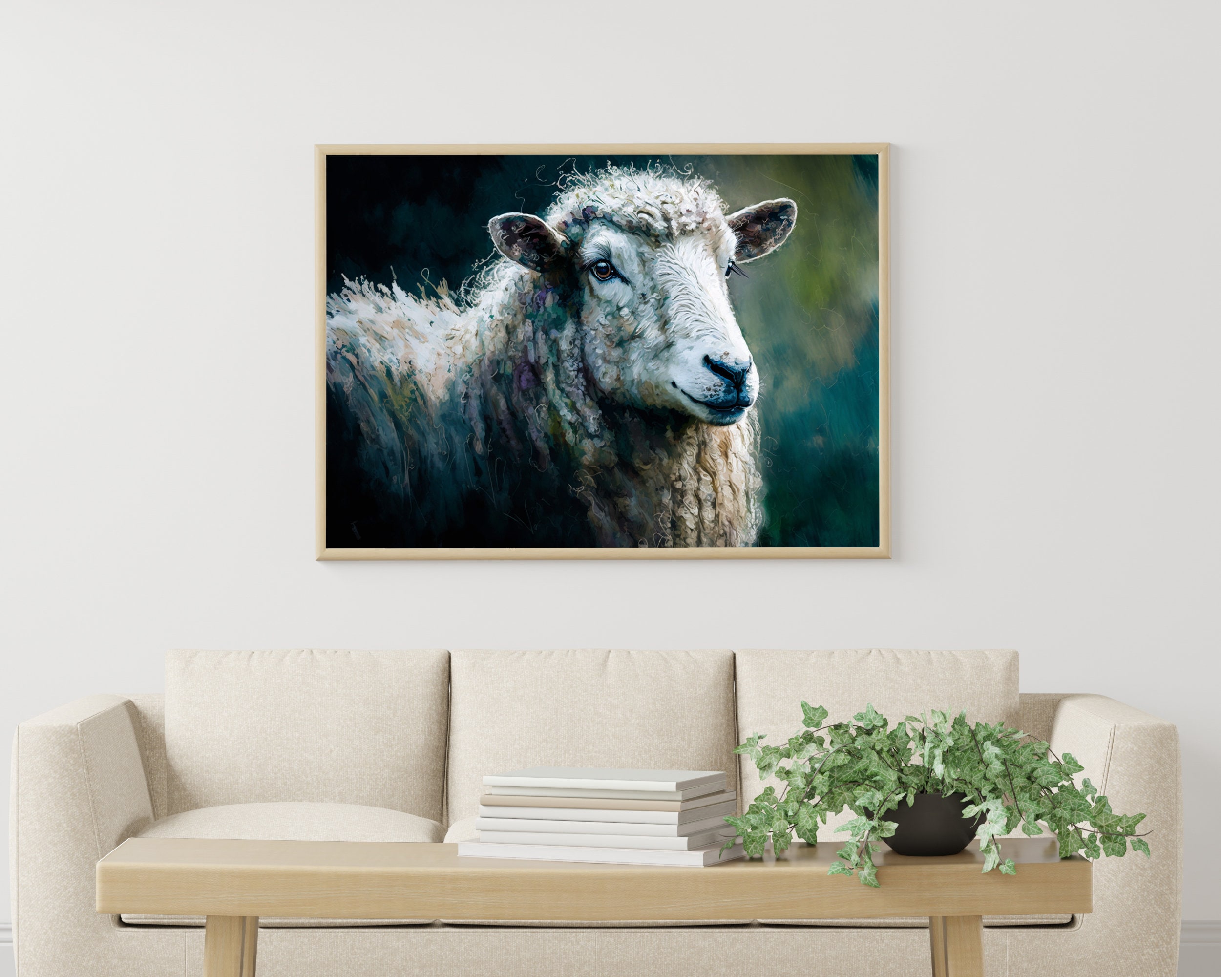 Sheep Painting Print | Original Farmhouse Wall Art | Gift for Sheep ...