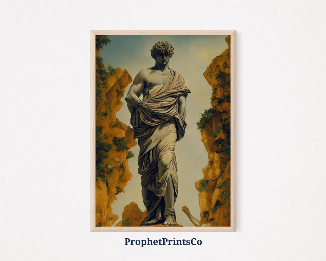 Greek Statue Poster Print | Oil Painting Wall Art | Greece Lover Gift ...