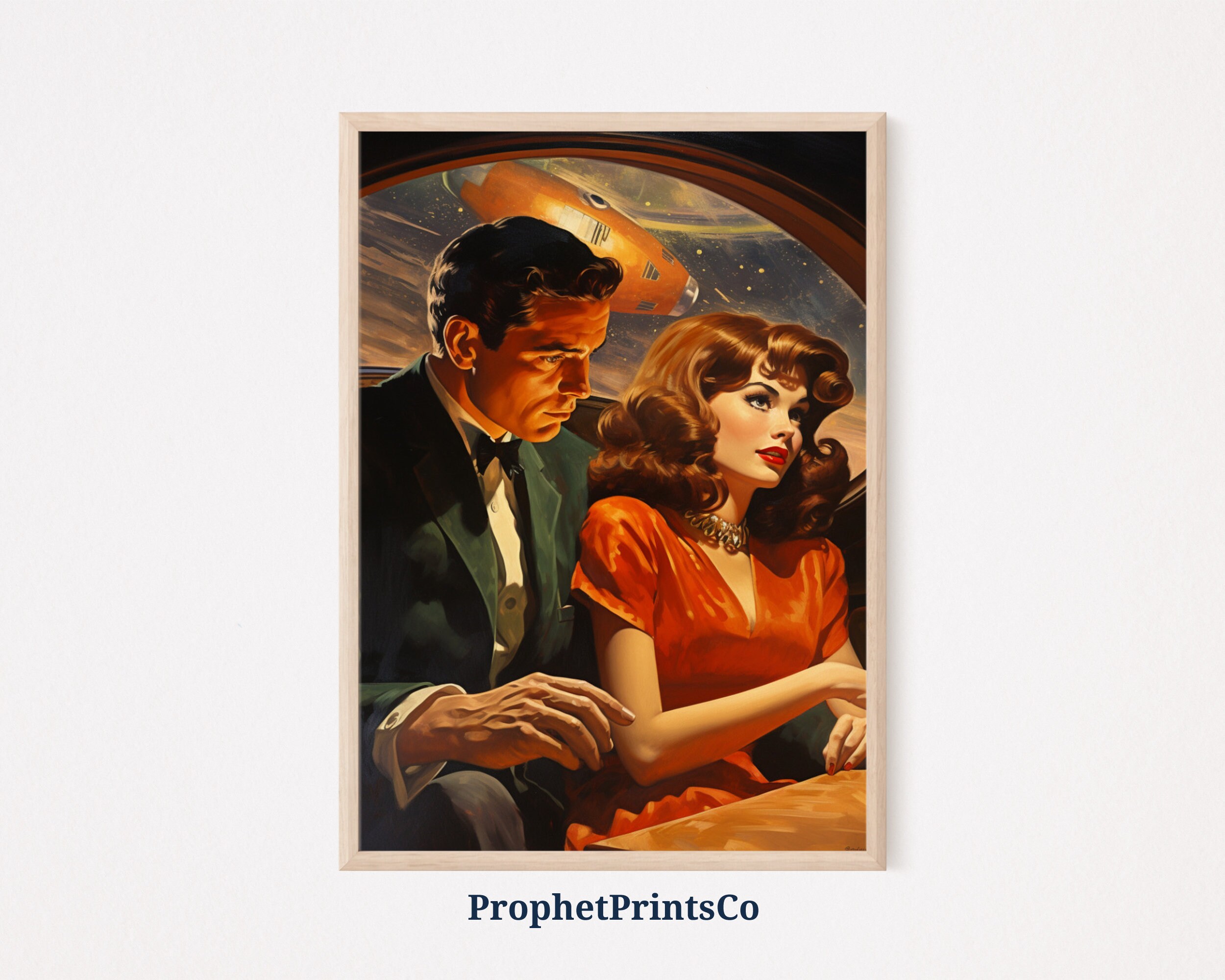 Vintage Horror Art Print Pulp Art Painting Wall Art Retro - Etsy