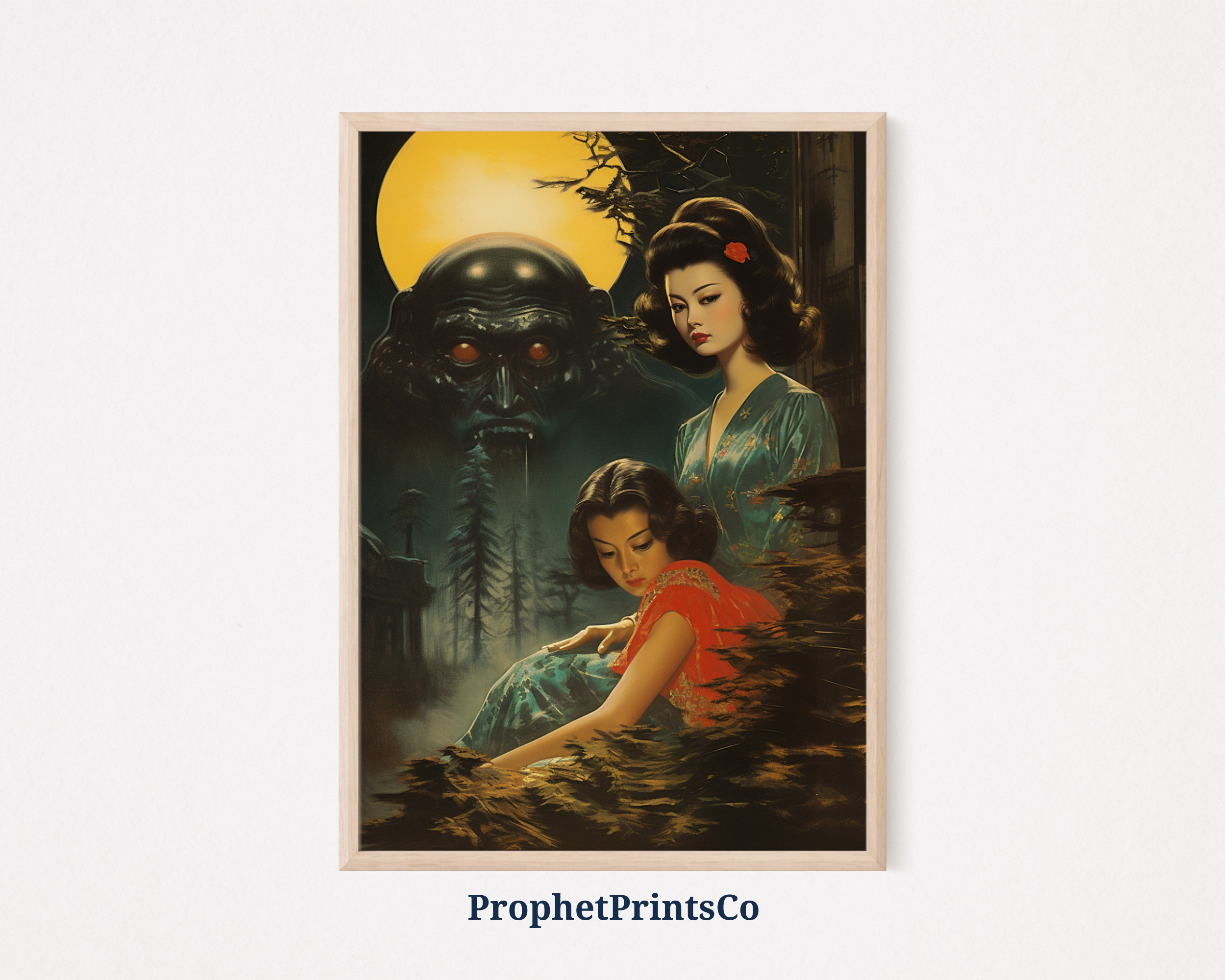 Vintage Japanese Horror Print | Japan Art | Retro Japanese Horror ...