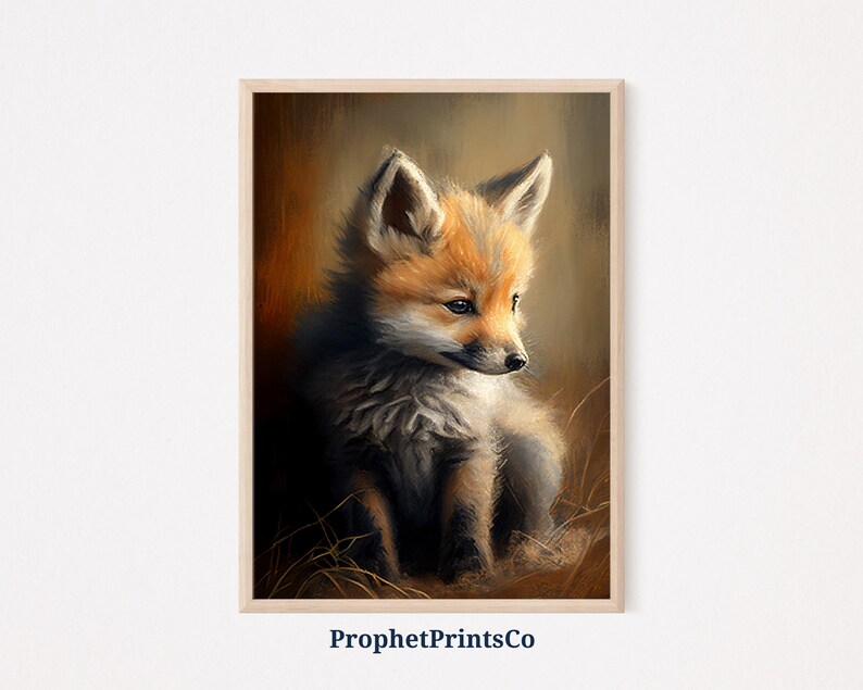 Baby Fox Poster Print | Fox Nursery Wall Art | Fox Lover Gift | Cute ...