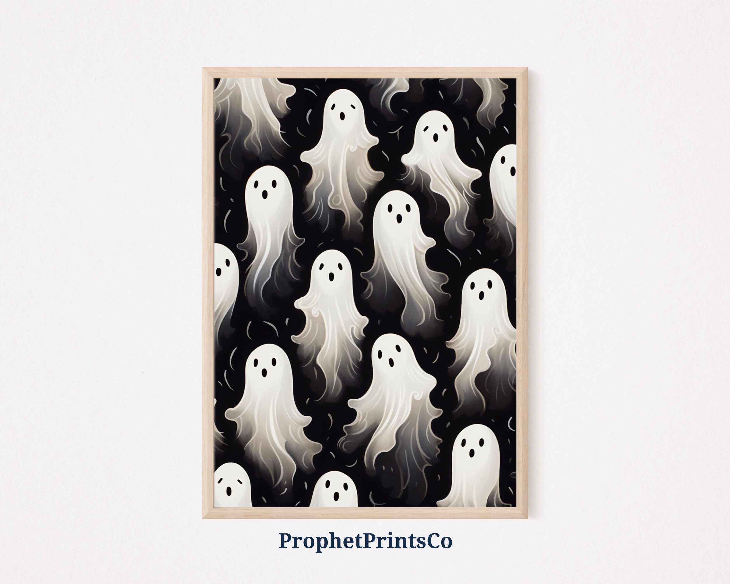 Minimal Ghost Print Aesthetic Printable Halloween Poster Halloween Wall ...