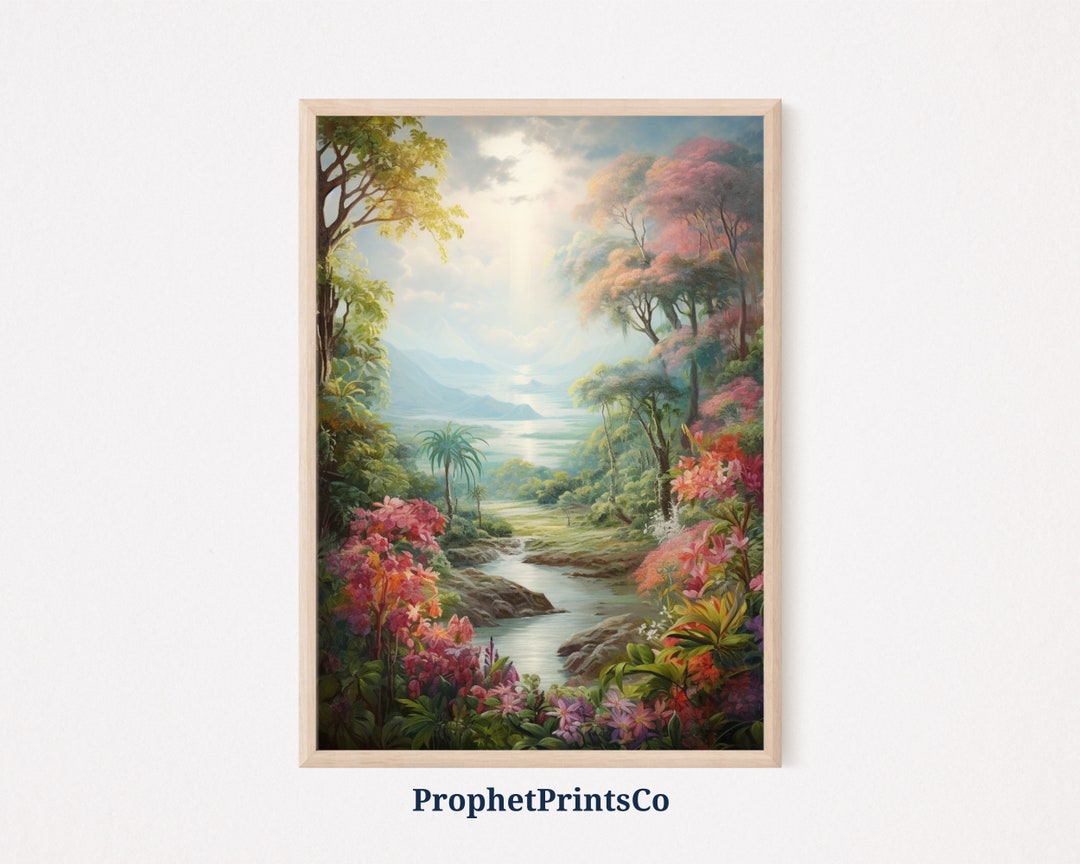 The Garden of Eden Landscape Print | Garden of Eden Art Print | Oil ...