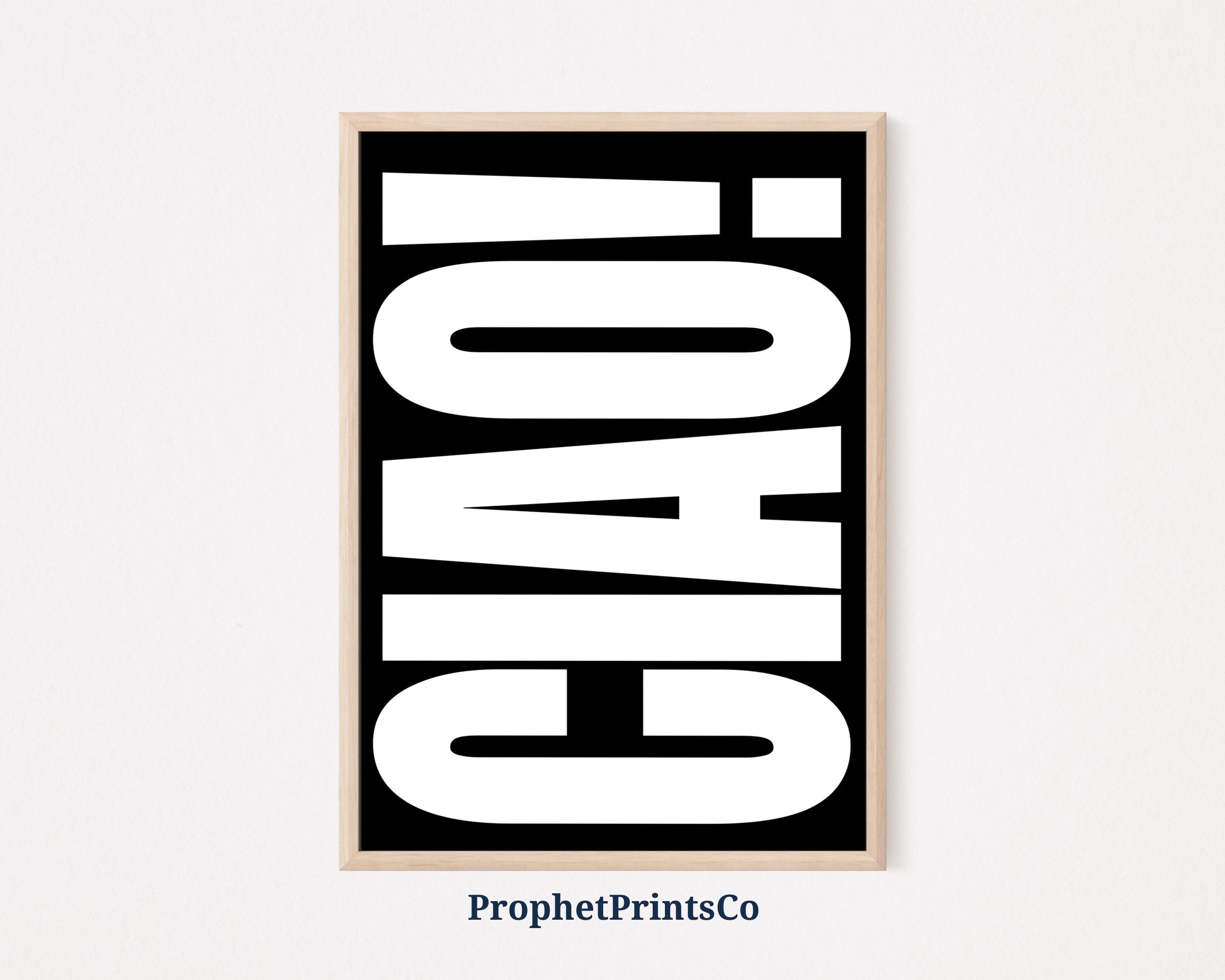 Ciao Quote Type Art | Bauhaus Poster | Ciao Print | Black and White ...