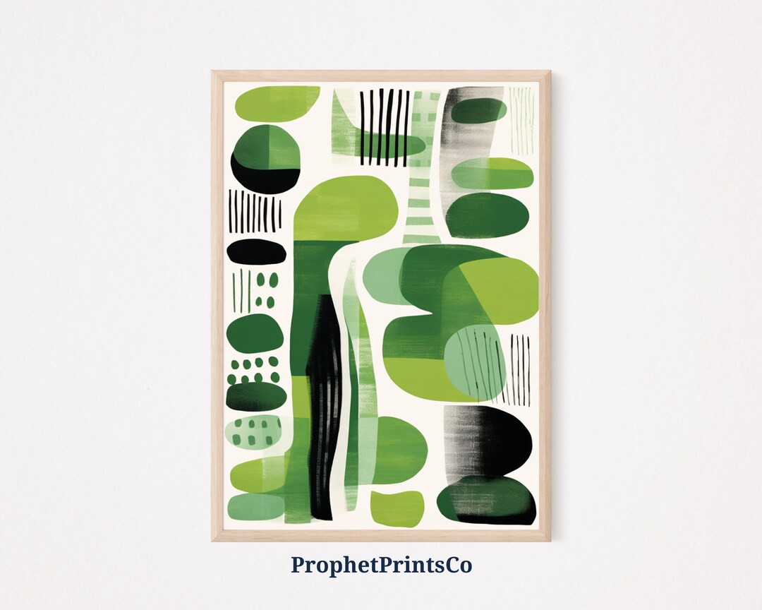 Boho Wall Art | Green Wall Art | Abstract Art Print | Green Abstract ...