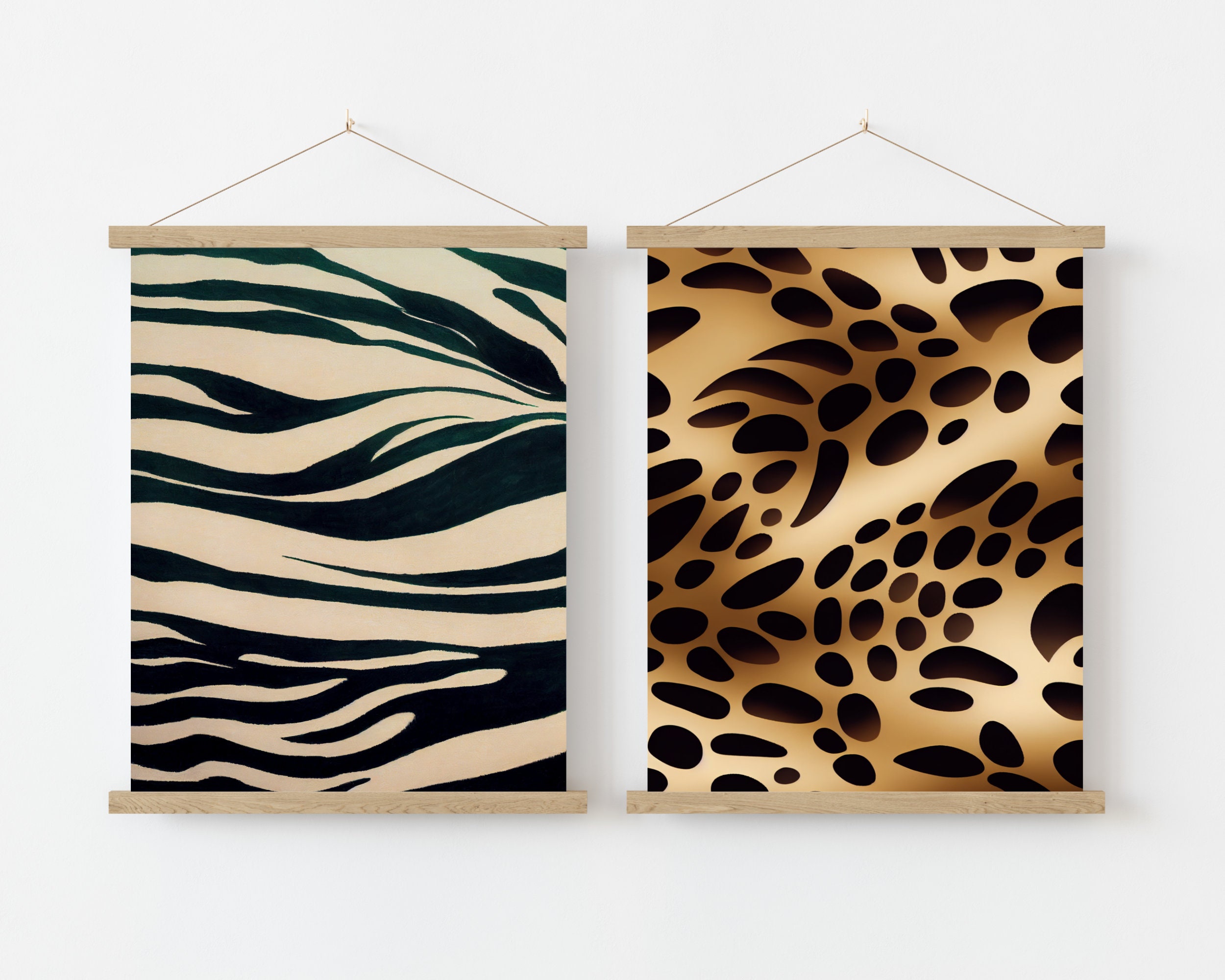 SET OF 2 Exotic Animal Skin Pattern Poster Prints Zebra Wall - Etsy
