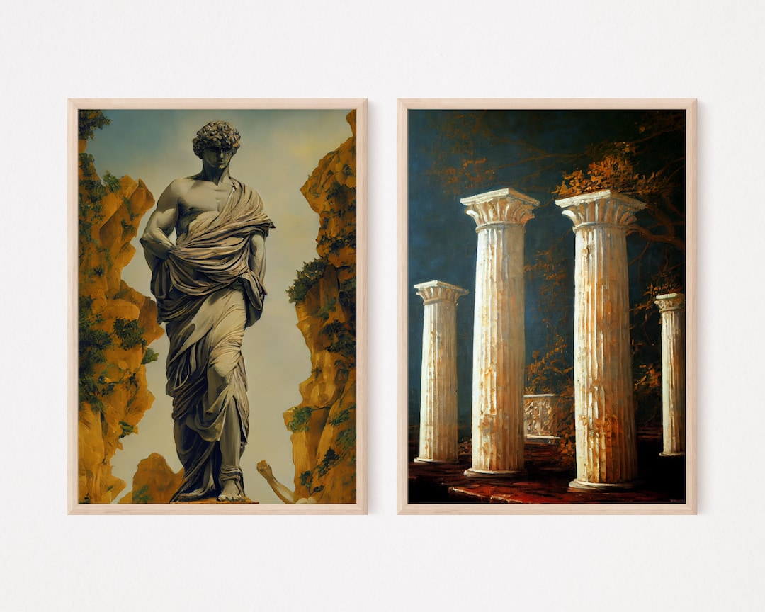 SET OF 2 Greek Painting Poster Prints Greek Statue Wall Art - Etsy