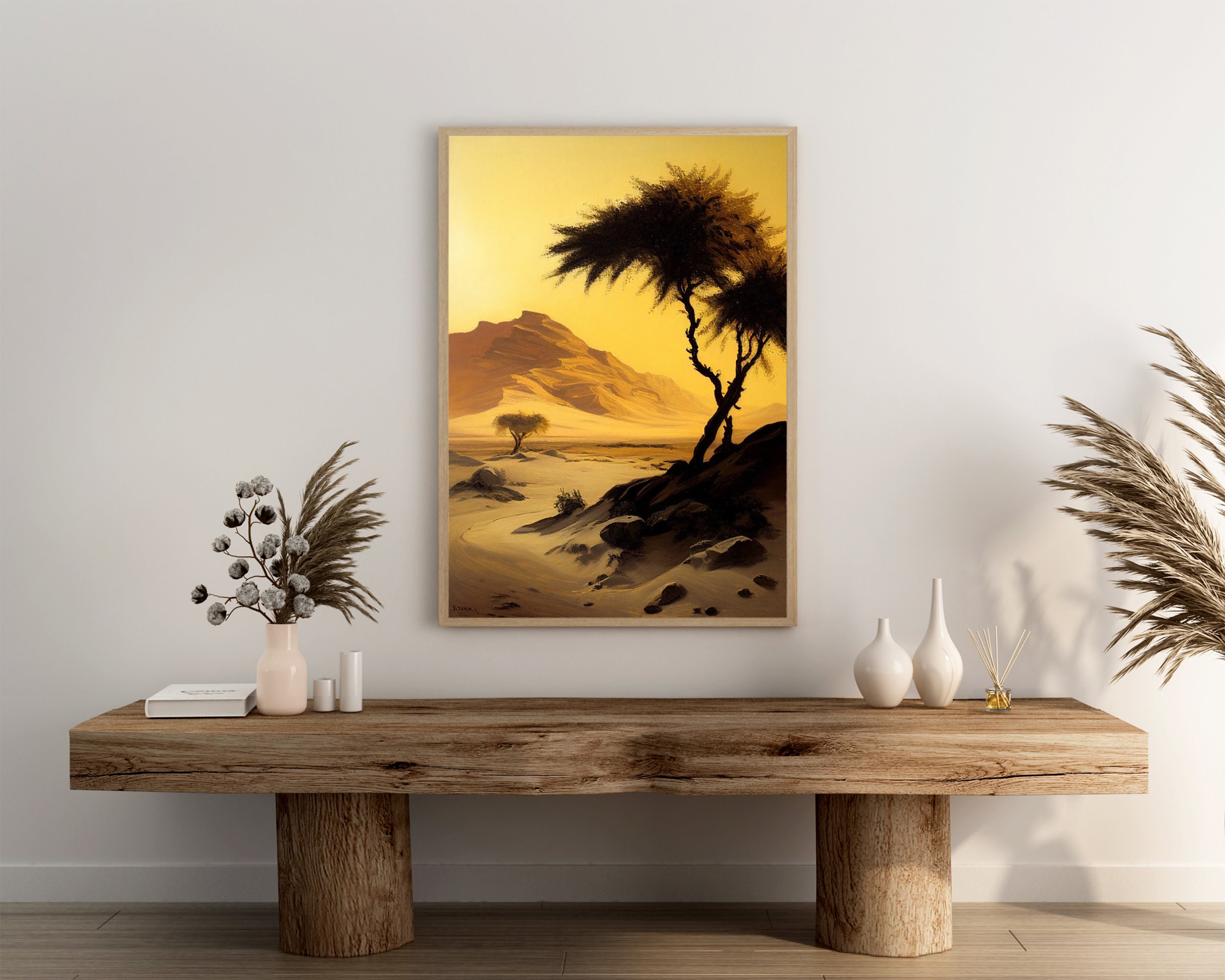 Desert Oil Painting Poster Print | Middle Eastern Wall Art | Arab Gift ...
