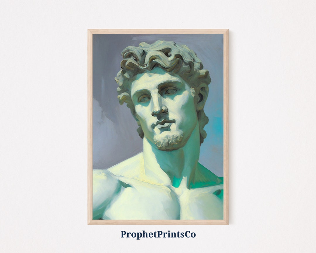 Greek Statue Oil Painting Print | Aesthetic Wall Art | Statue of David ...