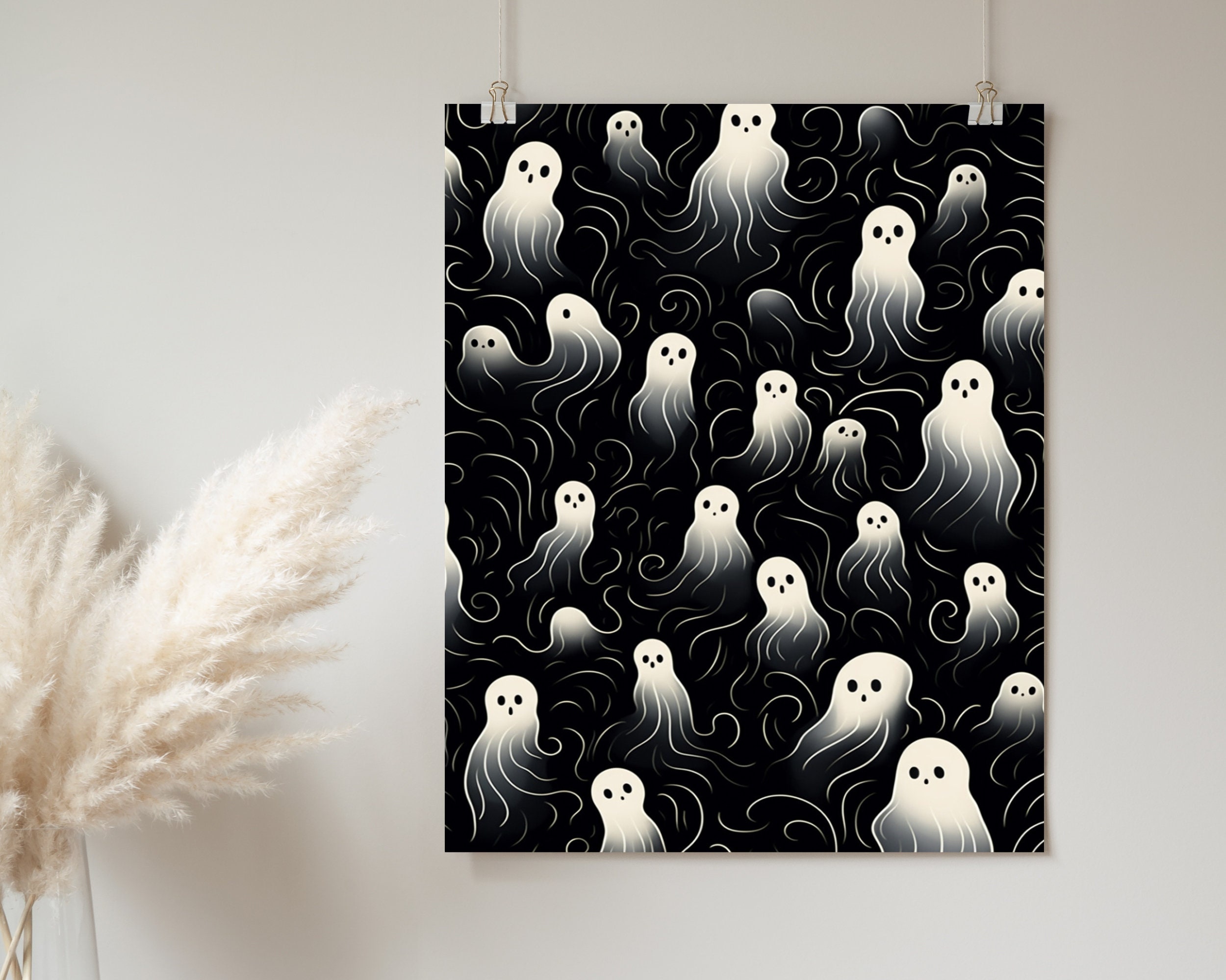 Minimal Ghost Print | Aesthetic Printable Halloween Poster | Halloween ...