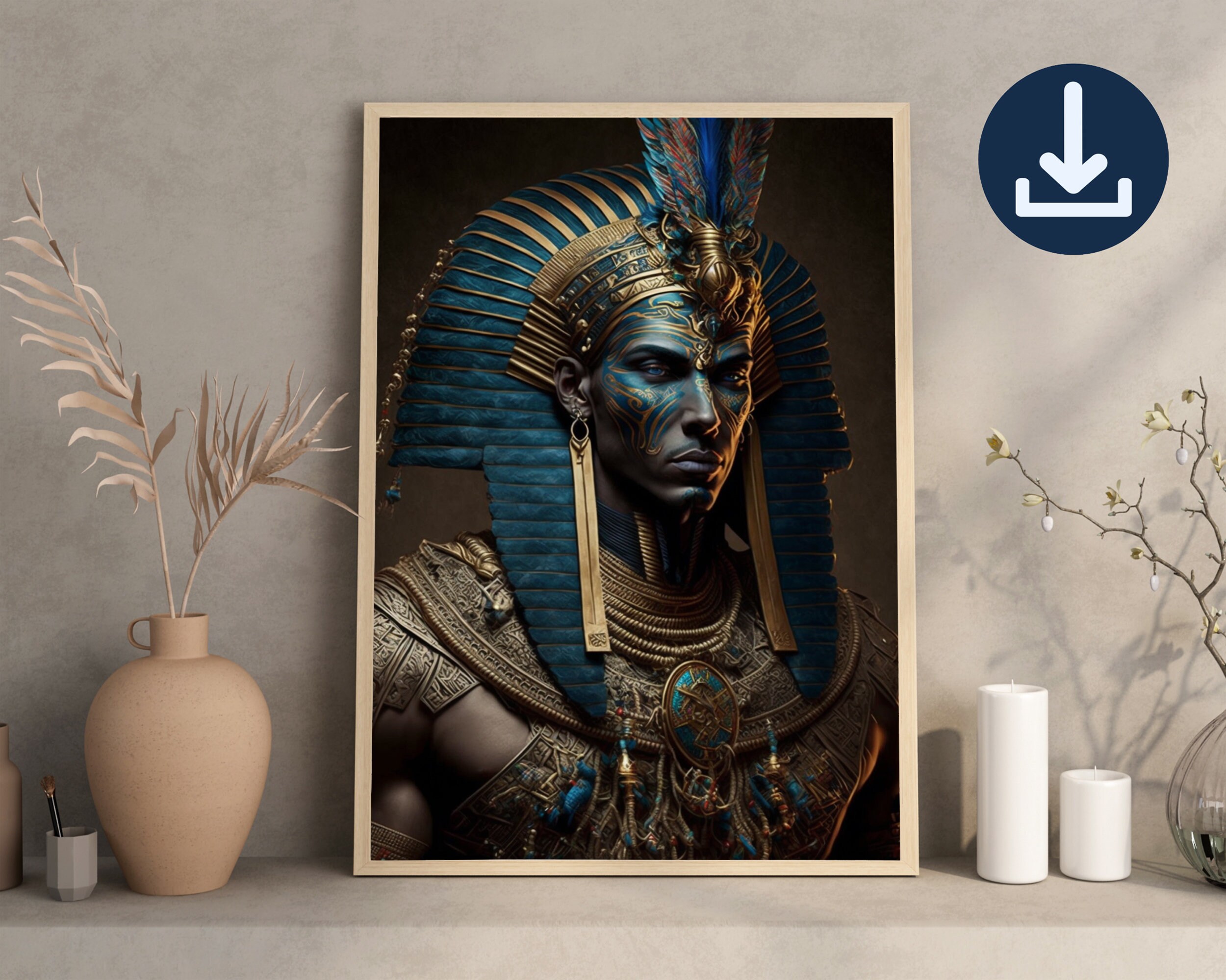 Egyptian Pharaoh Poster Print Tutankhamun Wall Art Egypt - Etsy