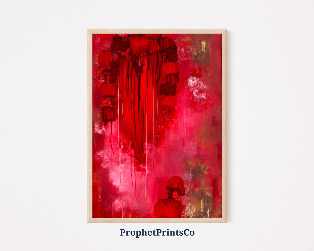 Abstract Red Poster Print | Ruby Red Wall Art | Red Painting Gift ...