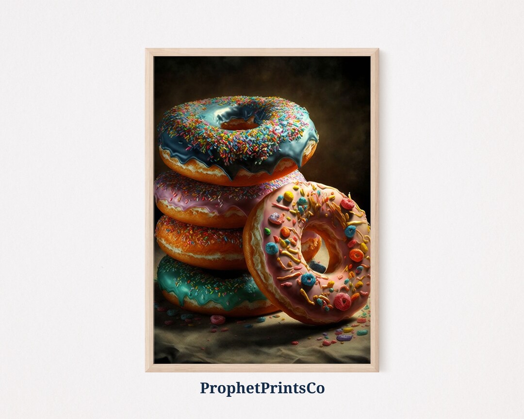 Donuts Painting Poster Print | Modern Kitchen Wall Art | Food Lover ...