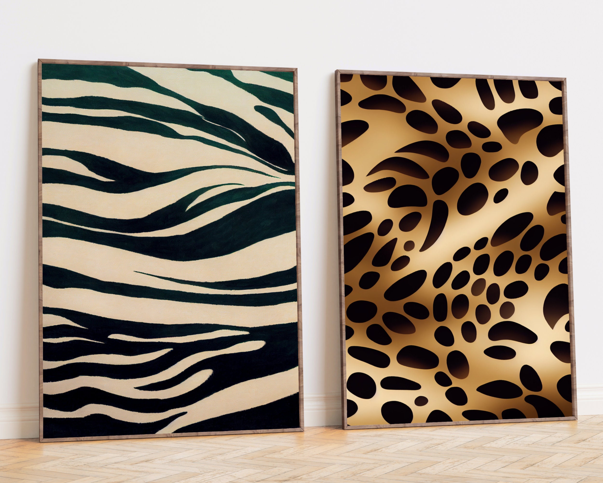 SET OF 2 Exotic Animal Skin Pattern Poster Prints | Zebra Wall Art ...