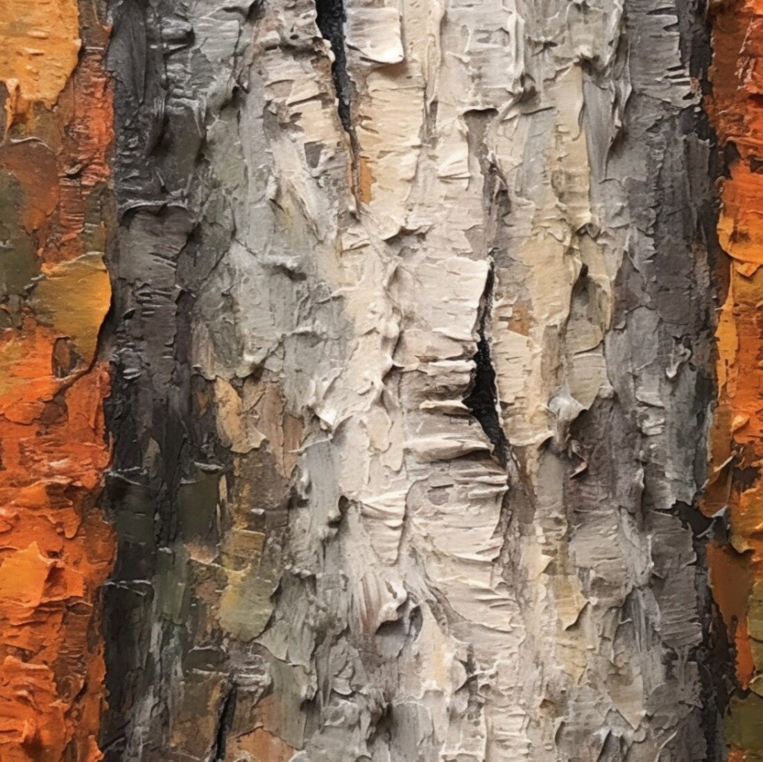 Tree Bark Oil Painting Print | Nature Wall Art | Birch Wood Wall Art ...