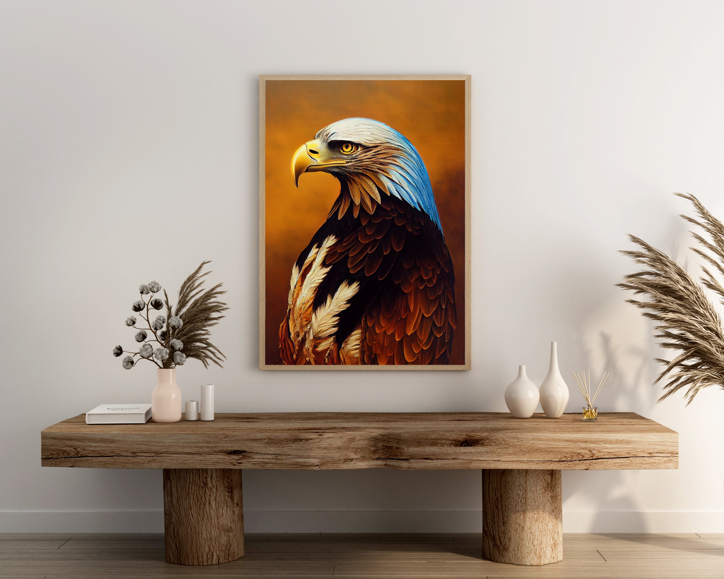 Bald Eagle Oil Painting Poster Print | Native Wall Art | Eagle Lover ...