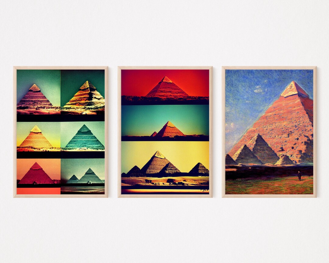 SET OF 3 Pyramid of Giza Poster Prints Egypt Wall Art - Etsy