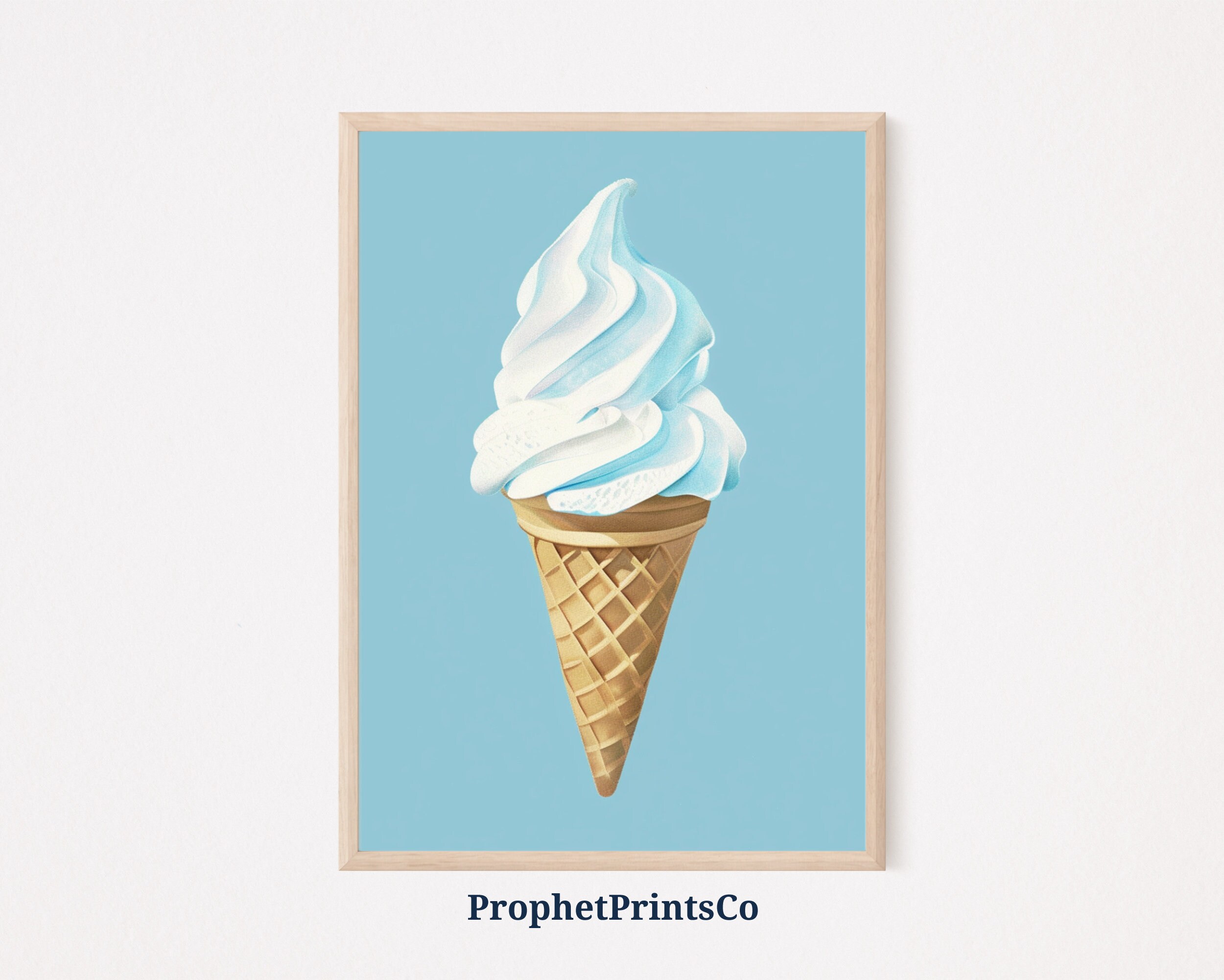 Set of 4 Retro Ice Cream Art Prints | Vintage Dessert Wall Art | Sweet ...