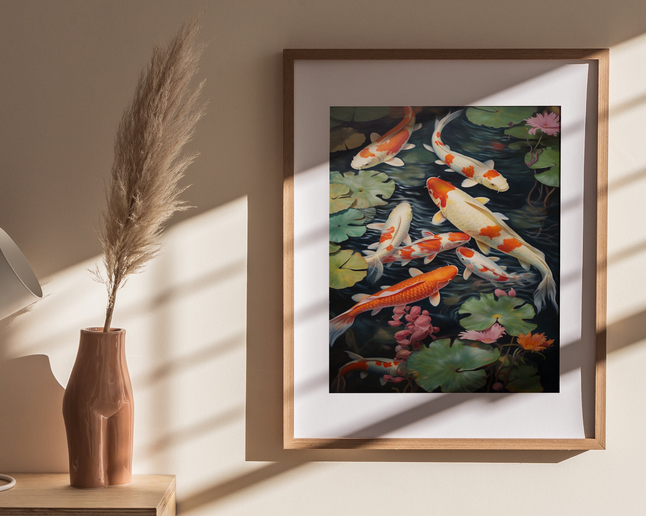 Koi Fish Print | Fish Digital Print | Japanese Feng Shui Art | Koi Fish ...