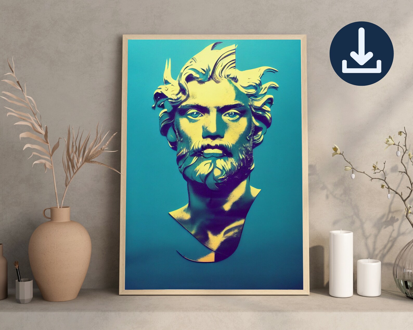 SET OF 3 Greek God Poster Prints | Greek Mythology Wall Art | Zeus ...