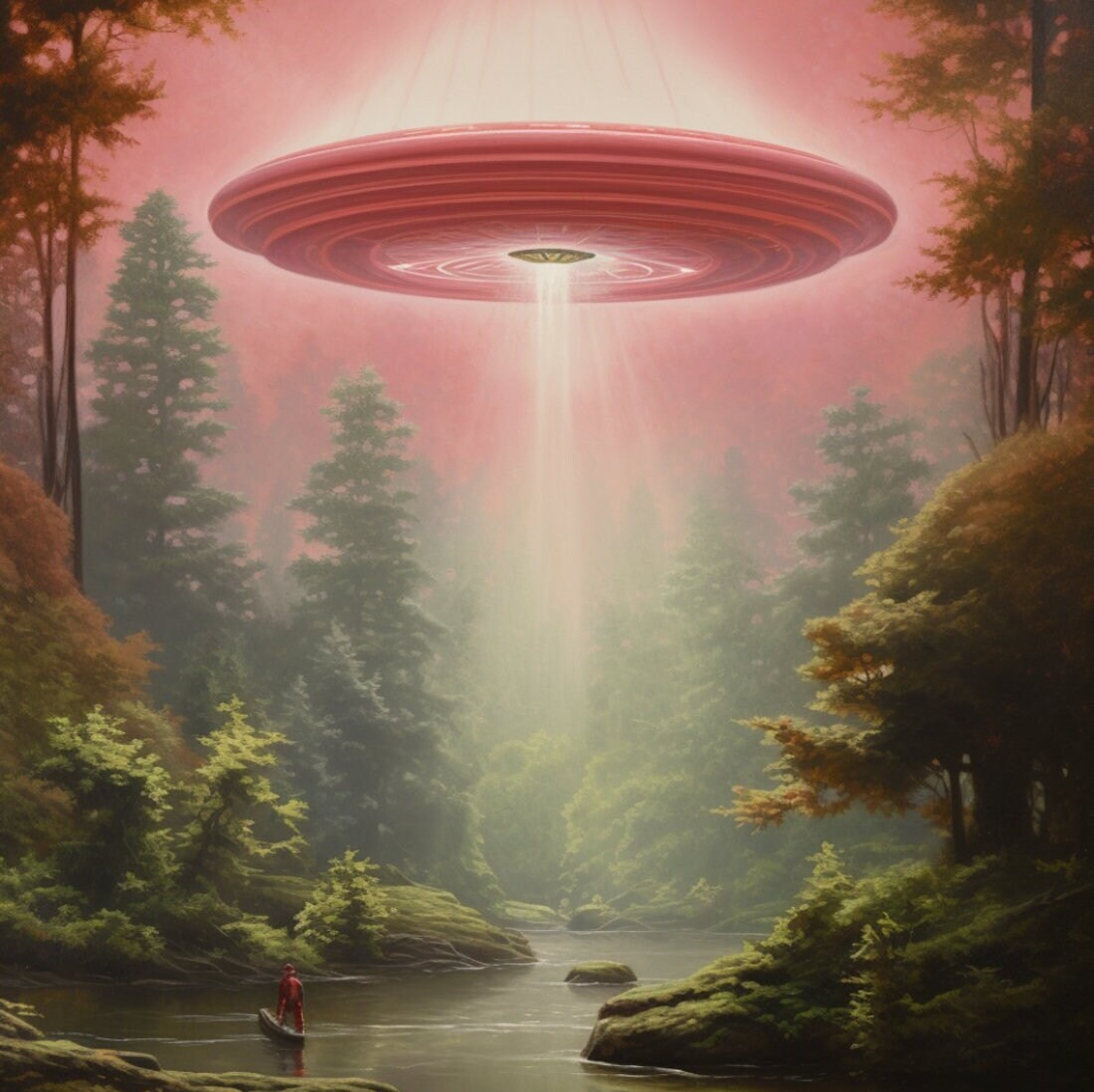 Ufo Spaceship Artwork Vintage 1950'S Inspired Roswell Ufo Sighting Ufo ...