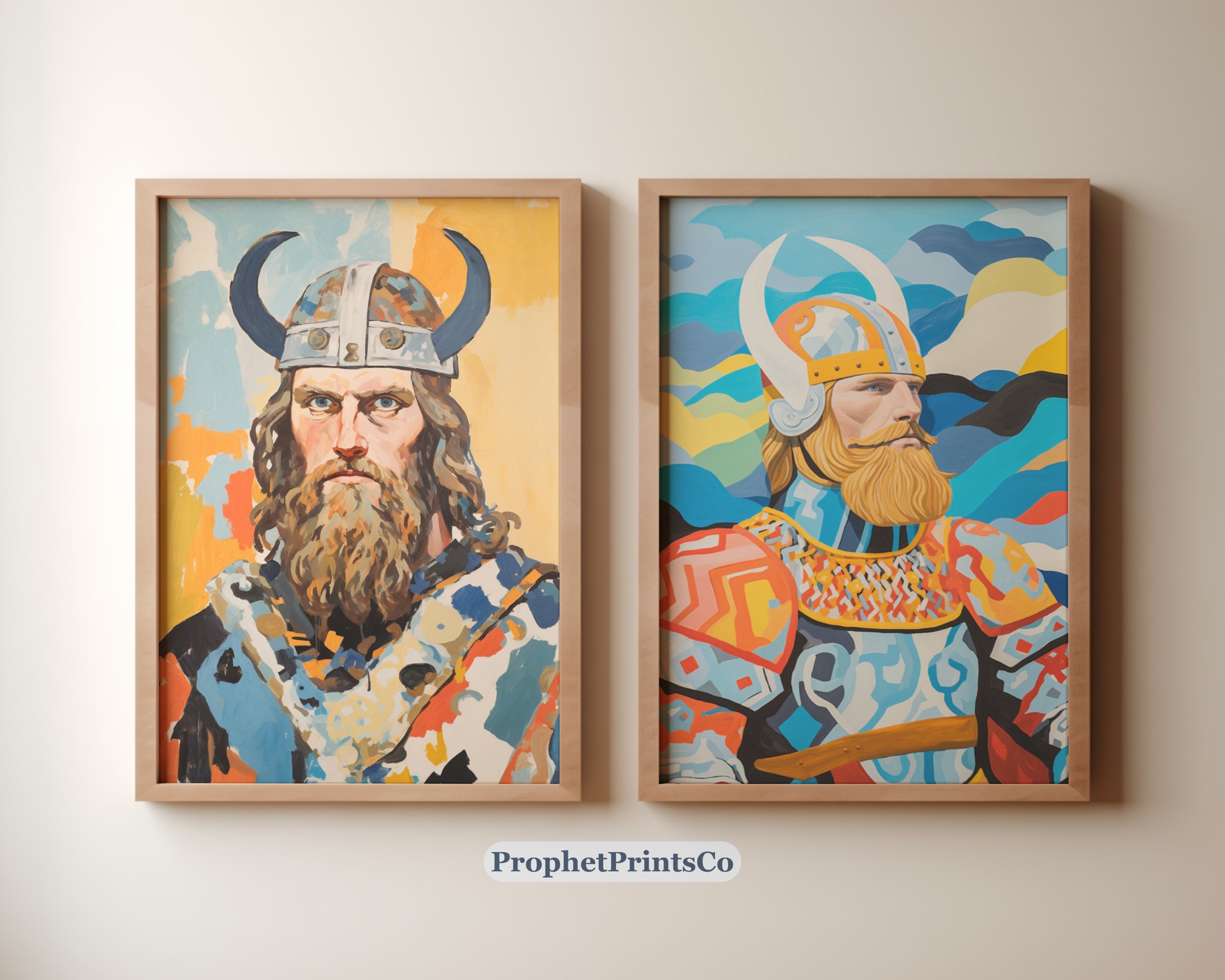 Set of 2 Viking Decor | Norse Pagan Art | Norse Print | Norway Viking ...