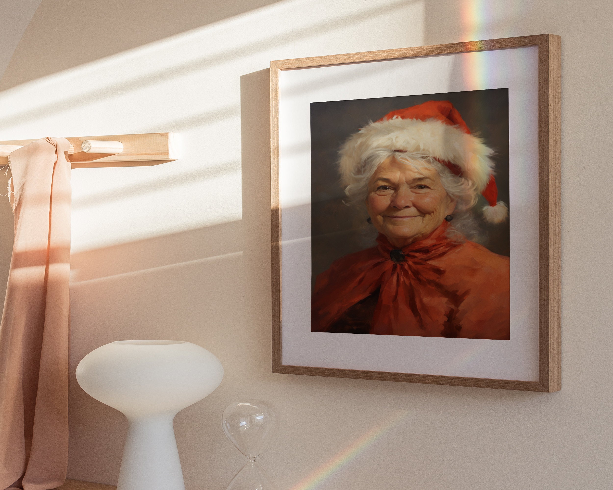 Vintage Mrs Claus Print | Winter Wall Art | Santa Print | Christmas Oil ...