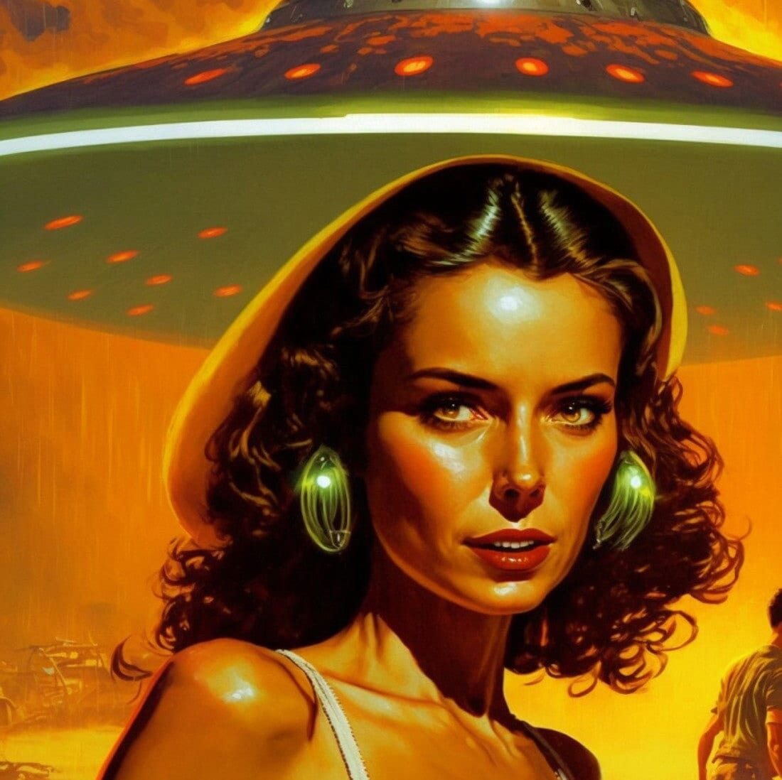 Trippy UFO Poster Print | Vintage Pin up Wall Art | Alien Lover Gift ...