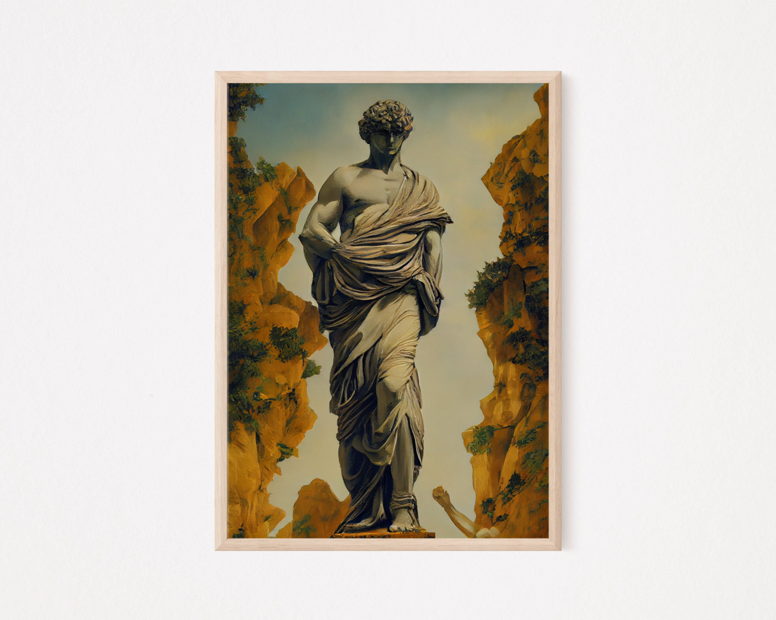 SET OF 2 Greek Painting Poster Prints | Greek Statue Wall Art | Greece ...