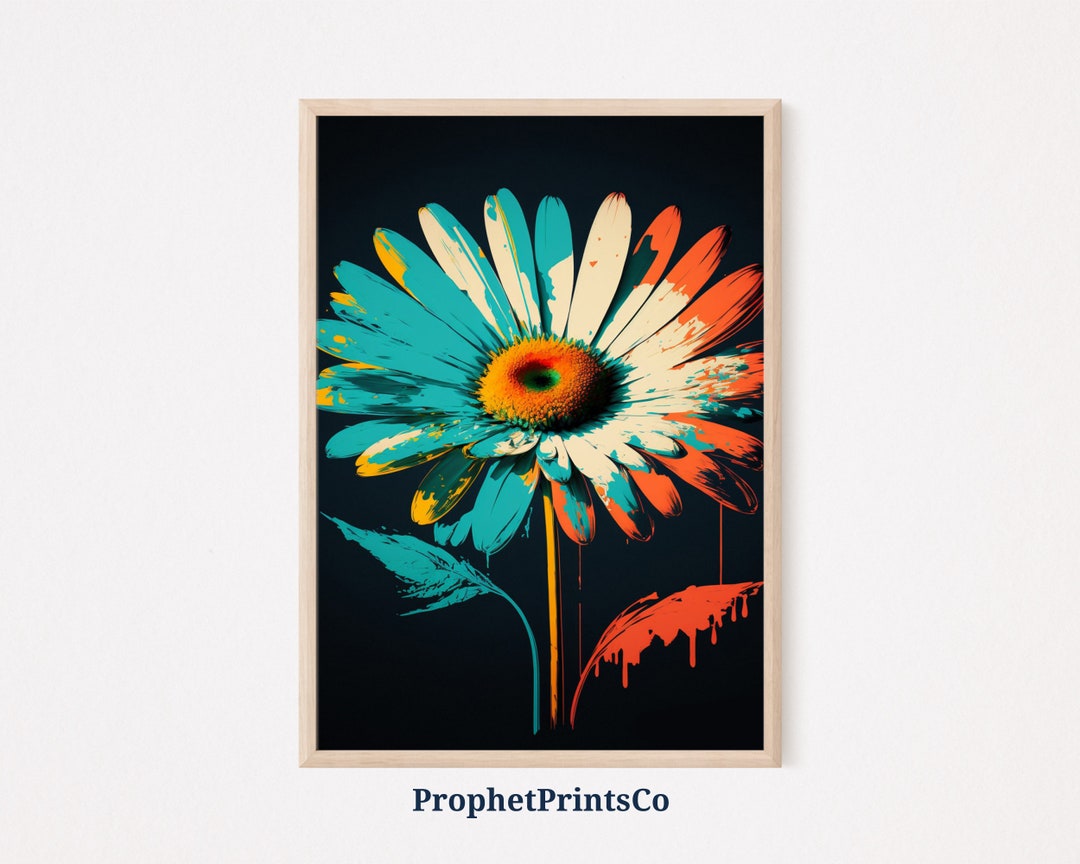 Daisy Pop Art Poster Print | Cute Floral Wall Art | Daisy Lover Gift ...