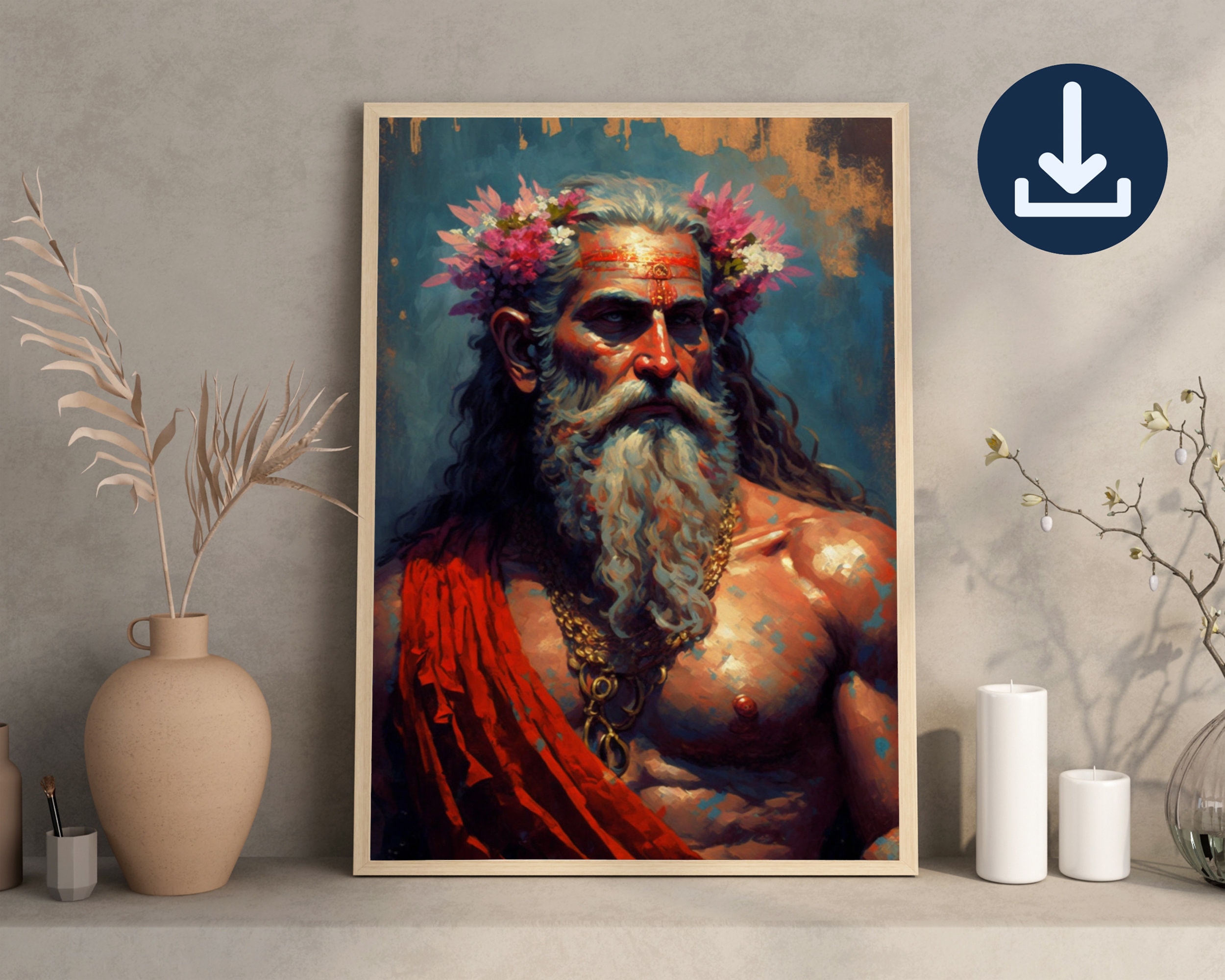 Lord Brahma Poster Print | Hindu God Wall Art | Lord Brahma Gift ...