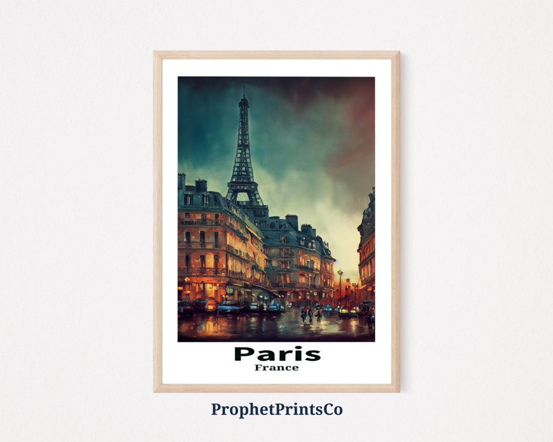Paris Skyline Poster Print | France Painting Wall Art | Travel Lover ...