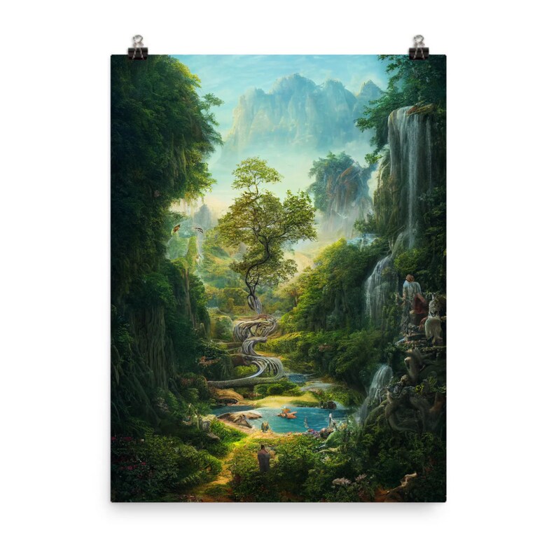 DIGITIAL DOWNLOAD Garden of Eden Poster Print Christian Wall - Etsy