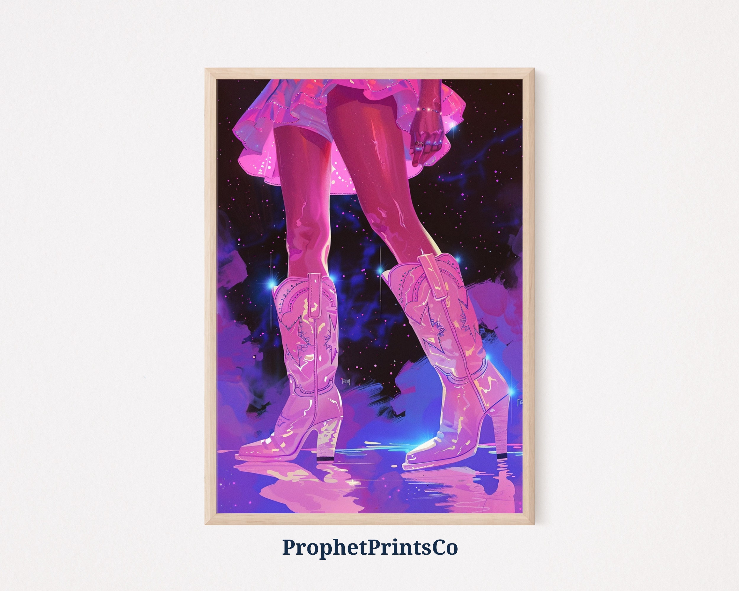 Set of 4 Pink Cowgirl Boots Art Prints | Western Nursery Wall Art ...