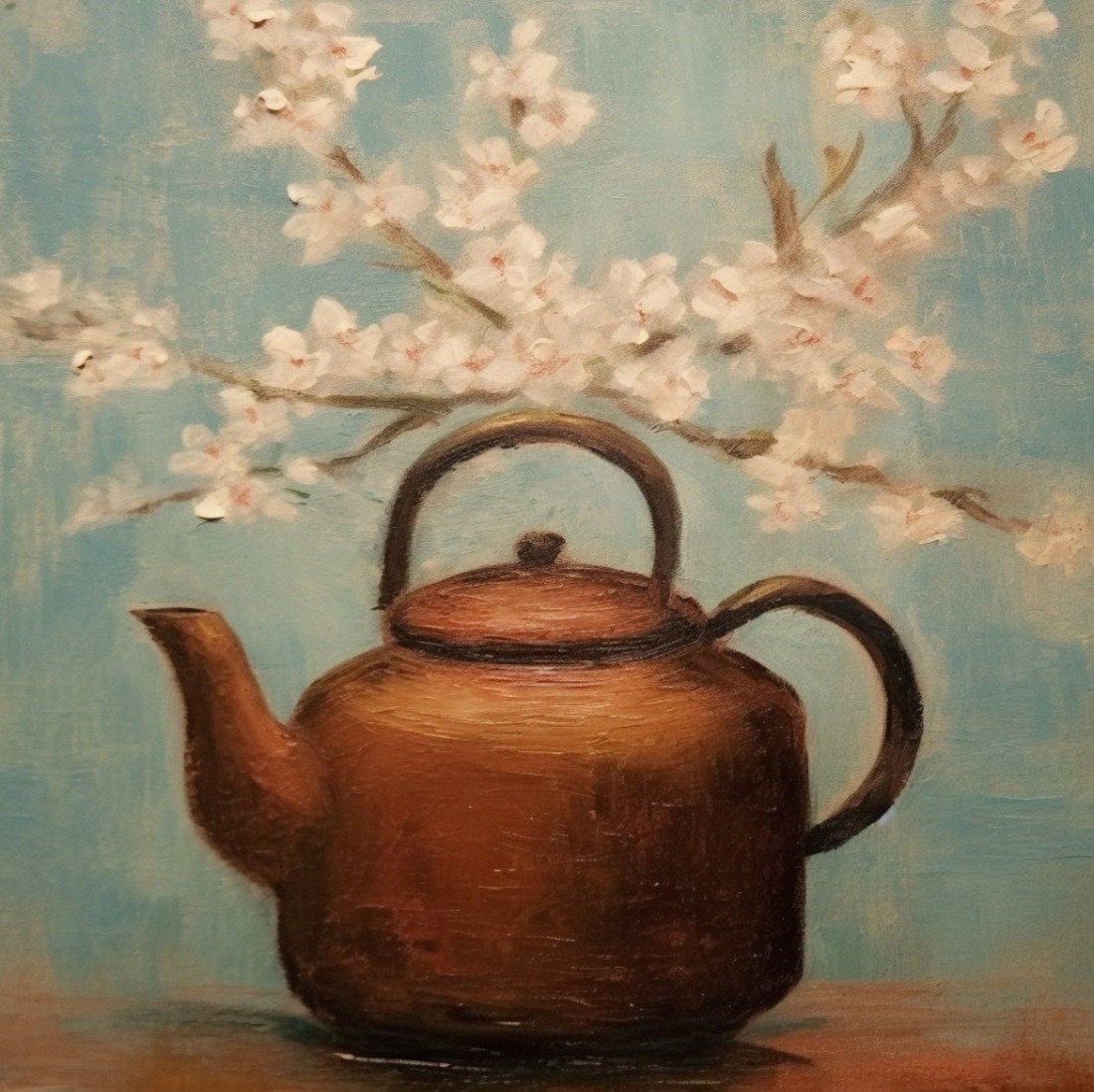 Japanese Tea Pot Painting Print | Soft Tonal Wall Art | Kitchen Art ...