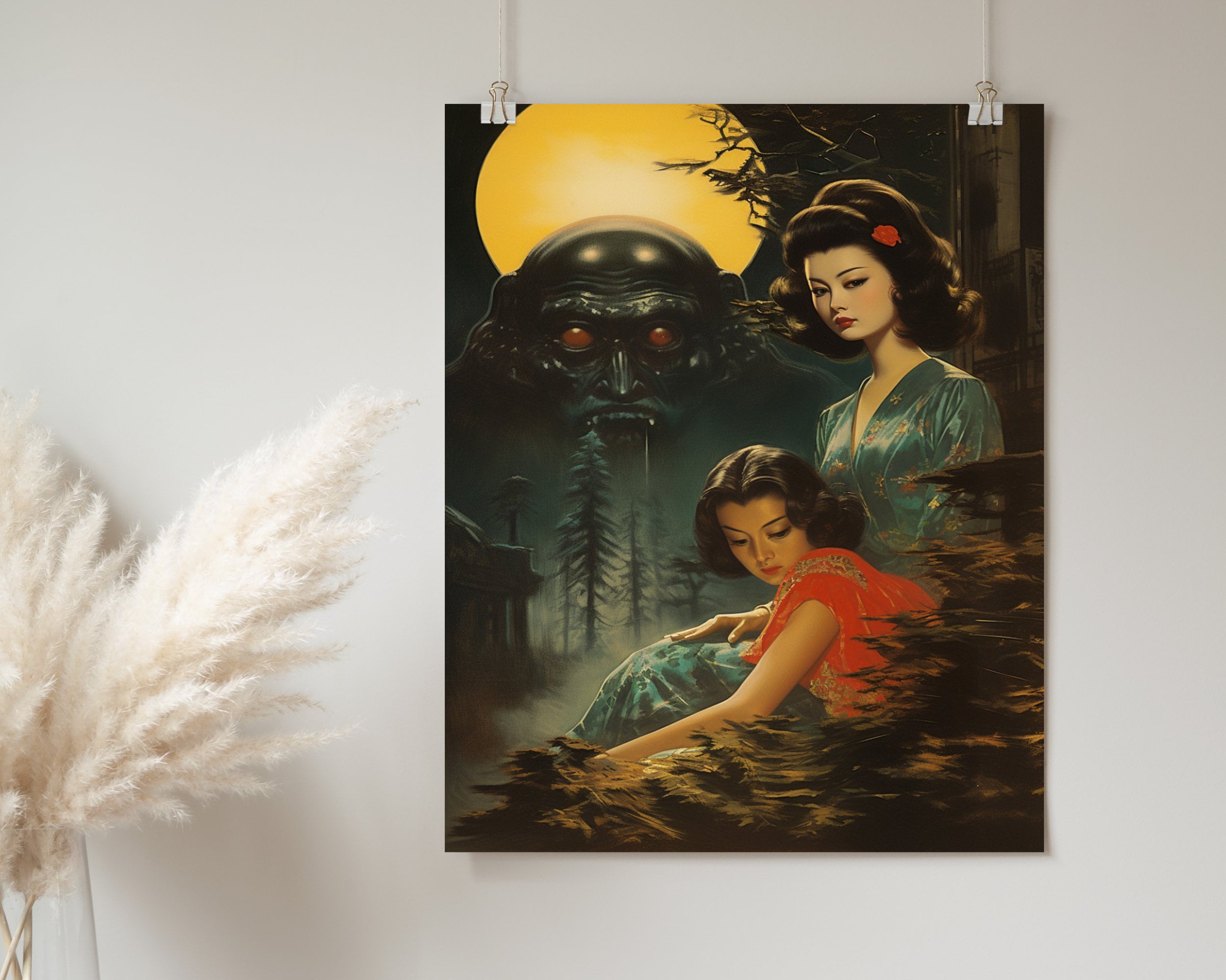 Vintage Japanese Horror Print | Japan Art | Retro Japanese Horror ...