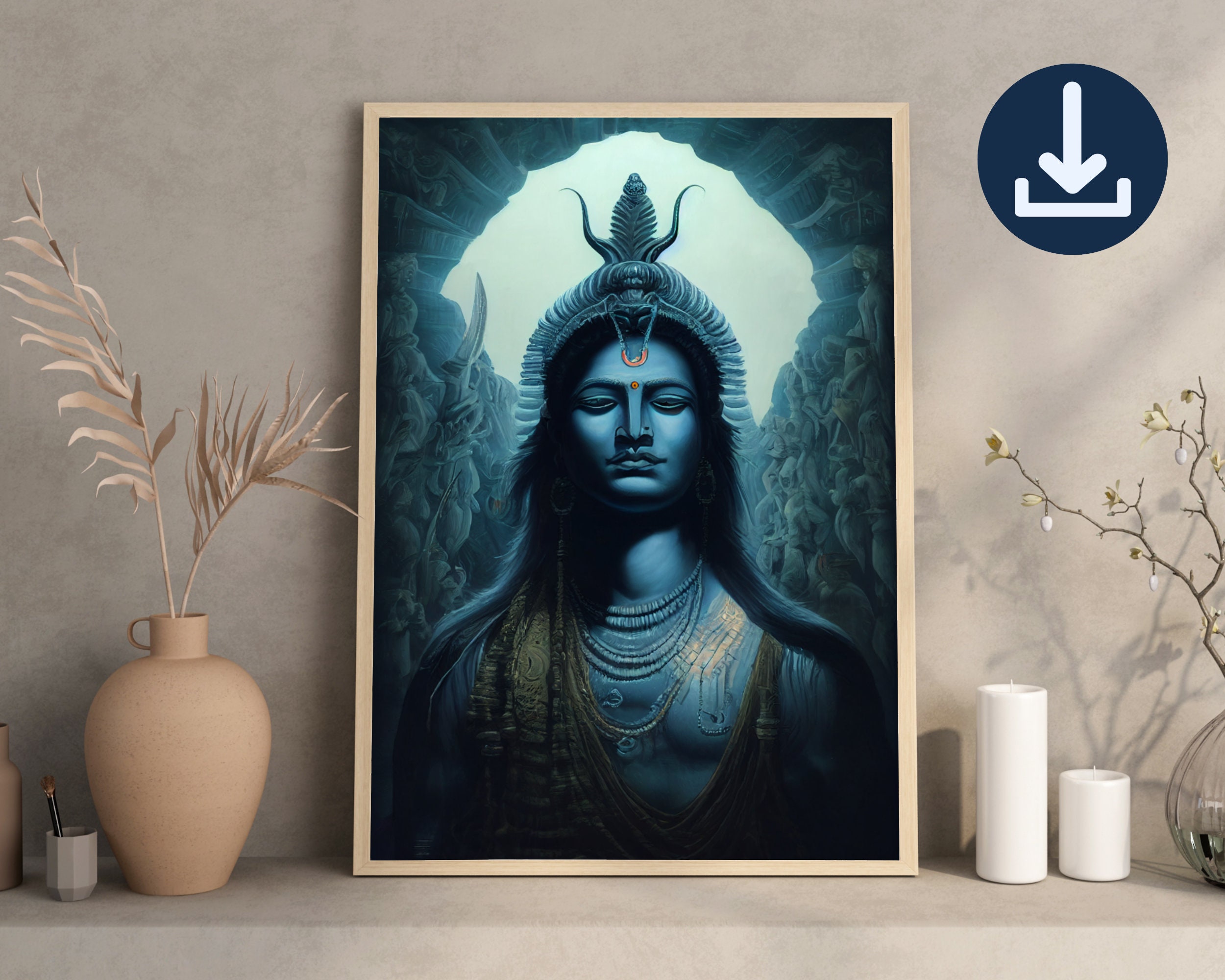 SET OF 2 Hindu Gods Poster Prints | Indian Gods Wall Art | Lord Shiva ...