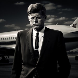 JFK Portrait Print Poster | President JFK Artwork | Kennedy Canvas ...