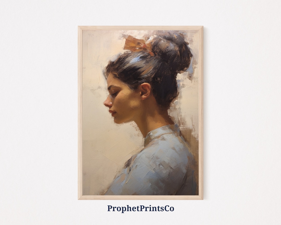 Soft Tonal Woman Portrait Oil Painting | Modernism Wall Art | Antique ...
